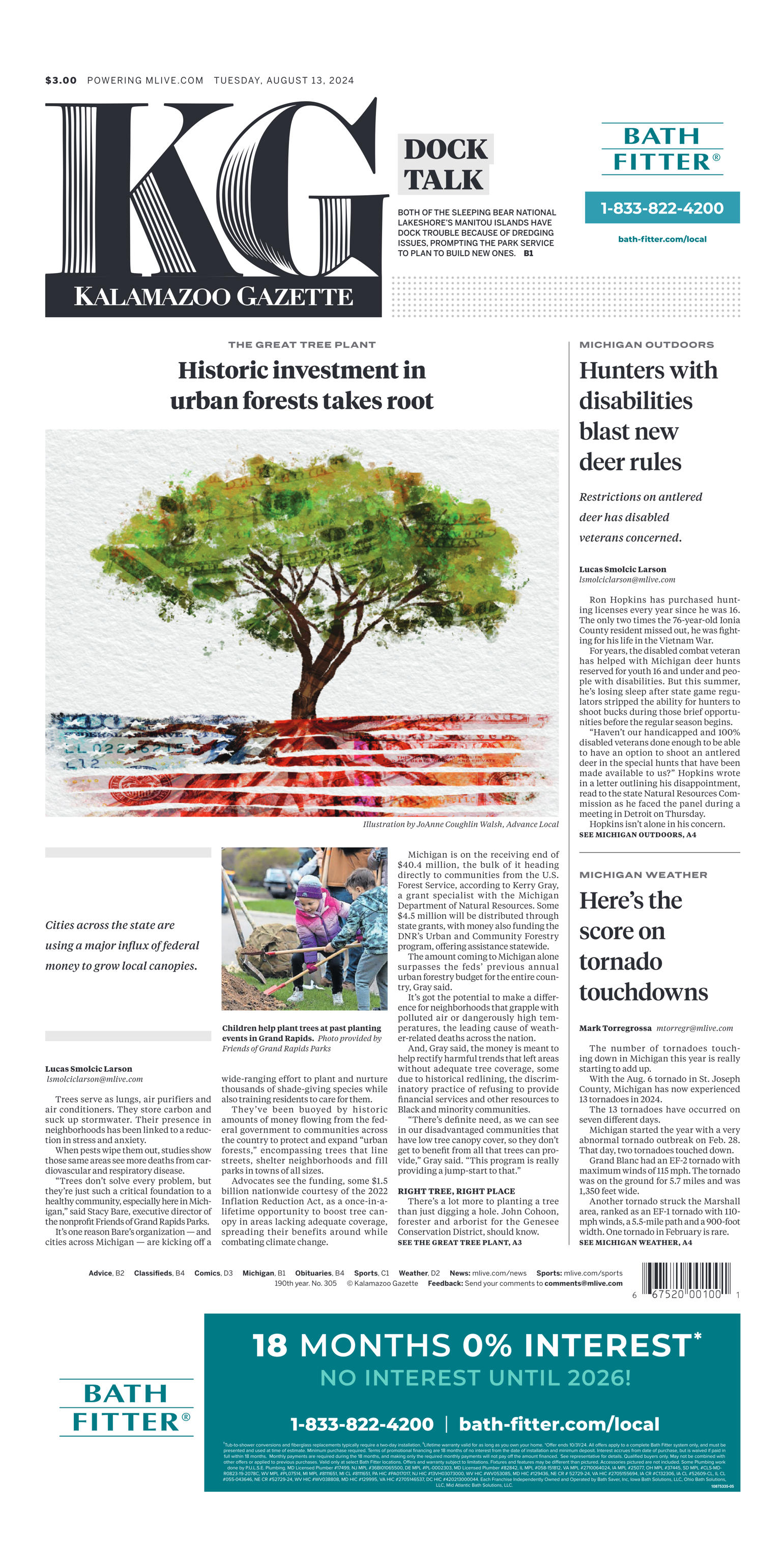 Kalamazoo Gazette Front Page