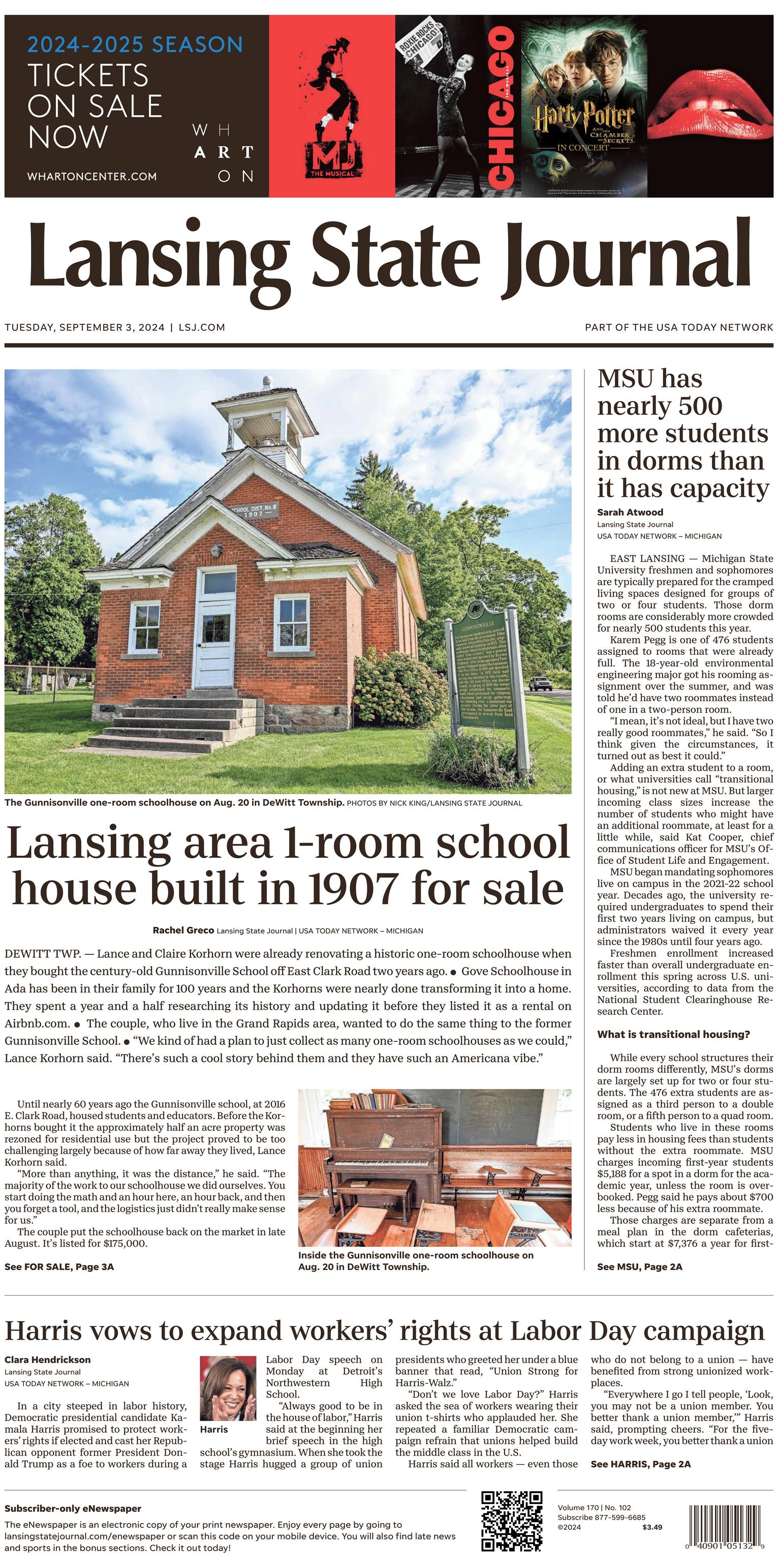 Lansing State Journal Front Page