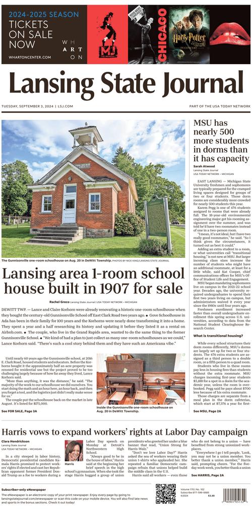 Lansing State Journal Front Page