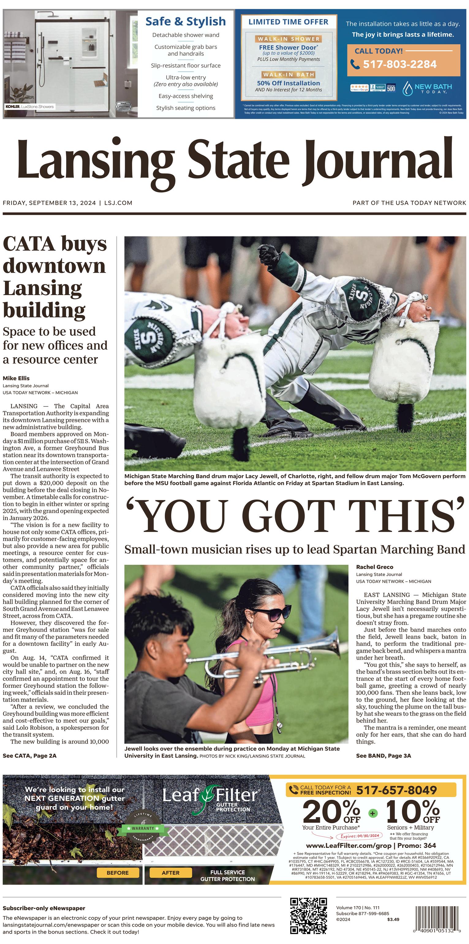 Lansing State Journal Front Page