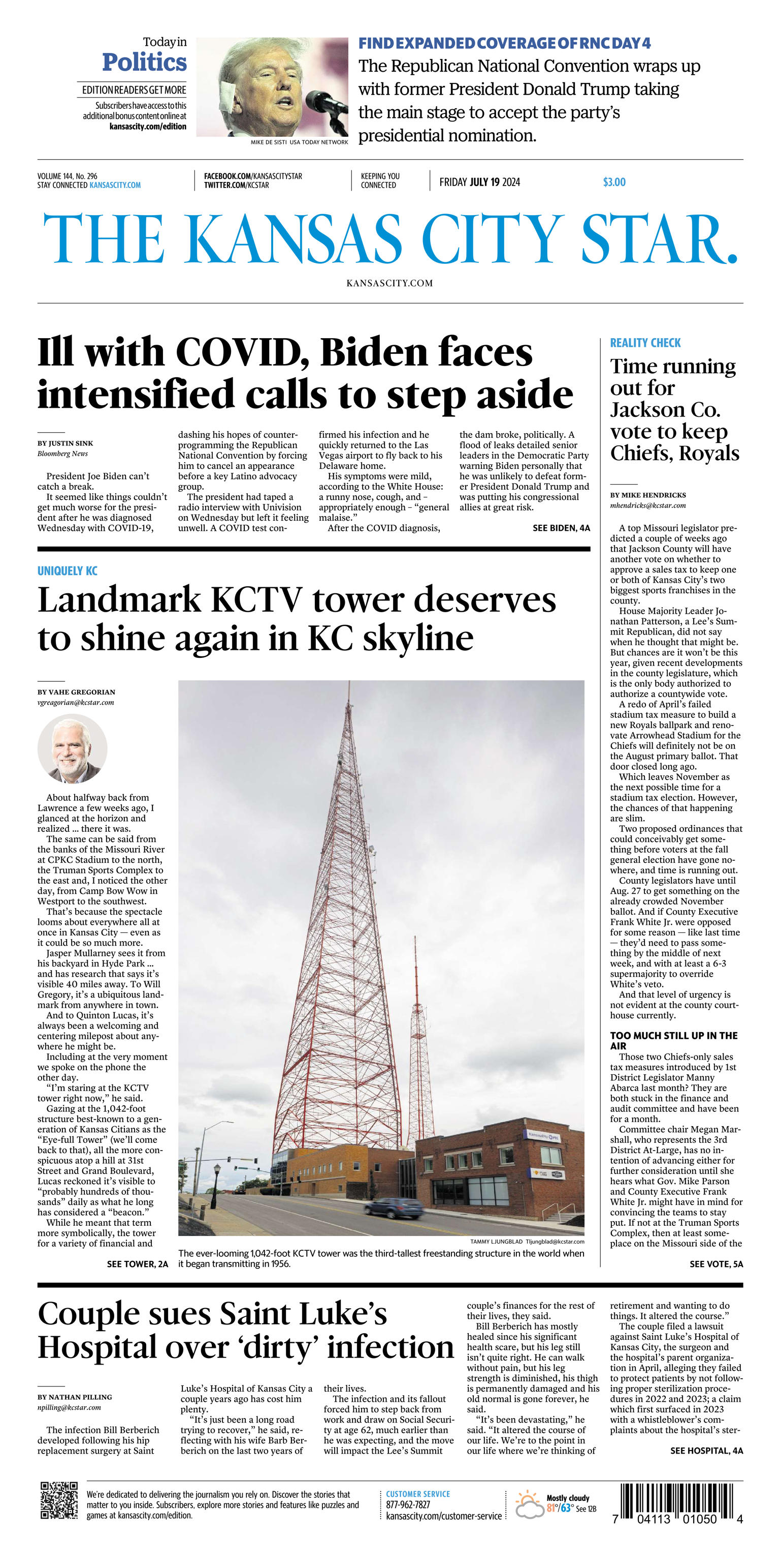 The Kansas City Star Front Page