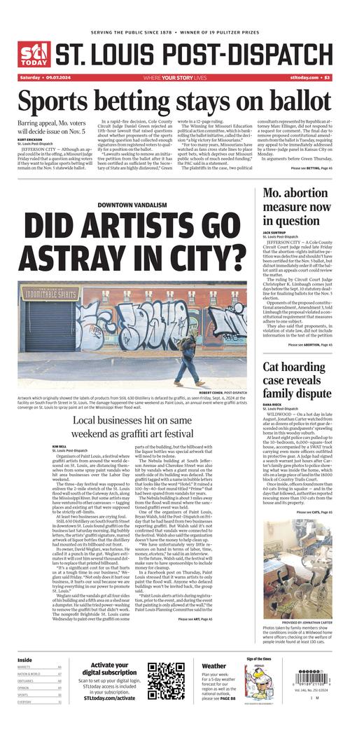 St. Louis Post-Dispatch Front Page