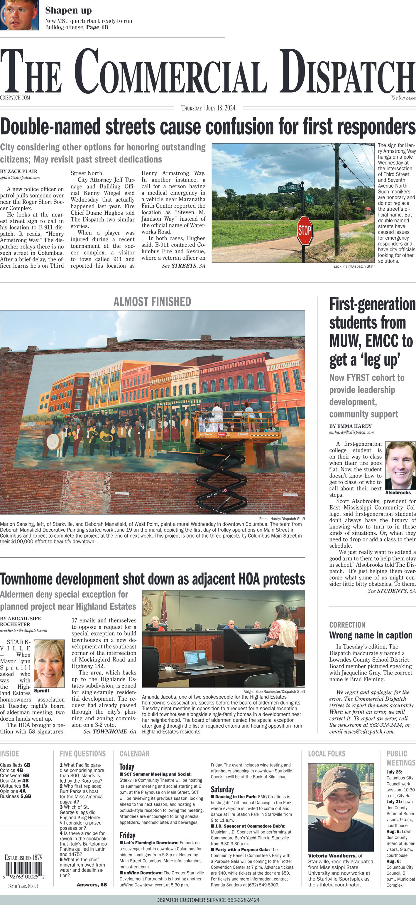 The Commercial Dispatch Front Page