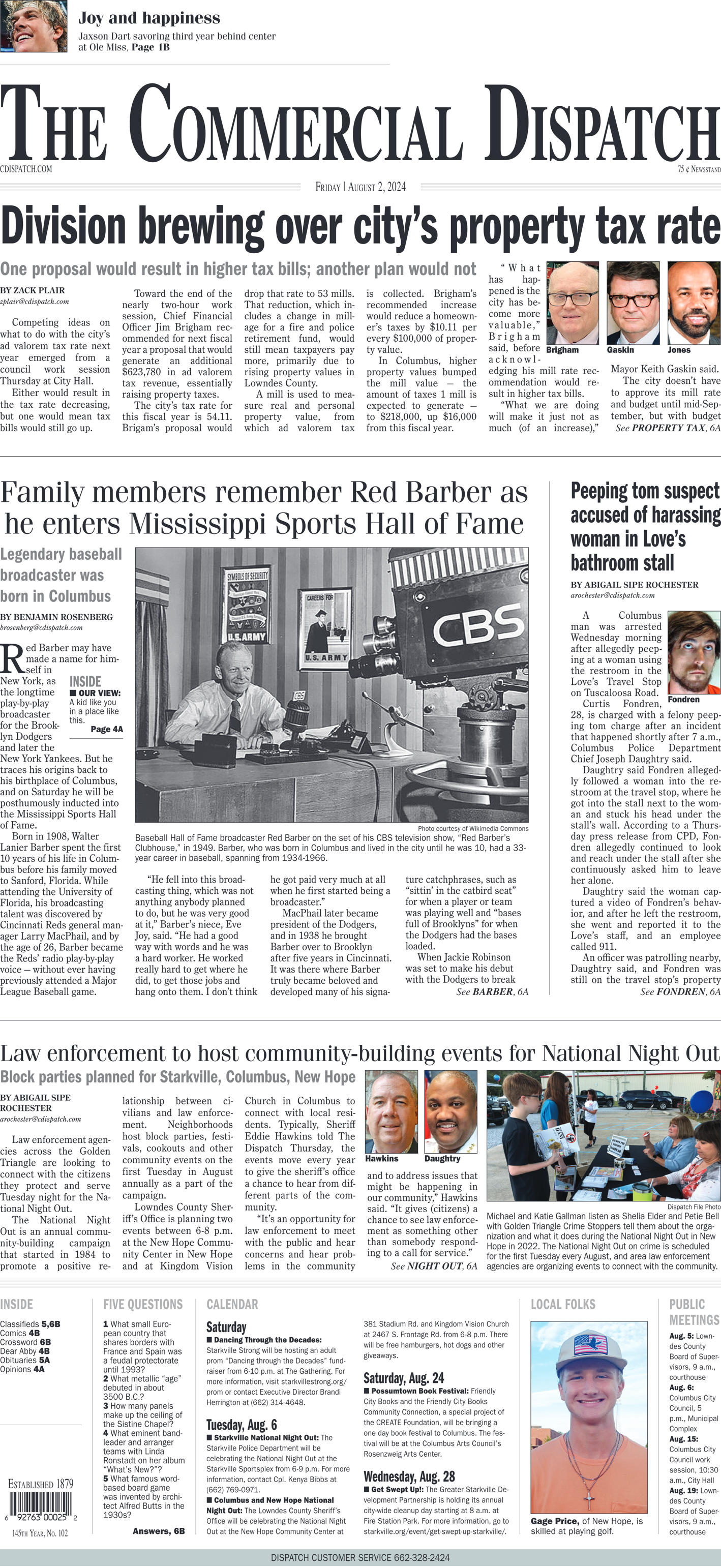 The Commercial Dispatch Front Page