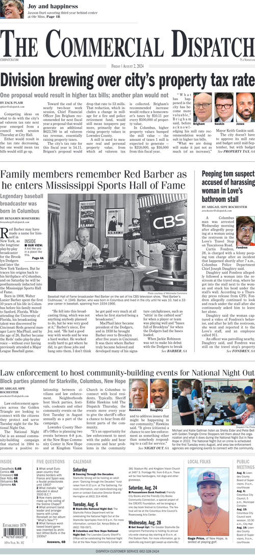 The Commercial Dispatch Front Page