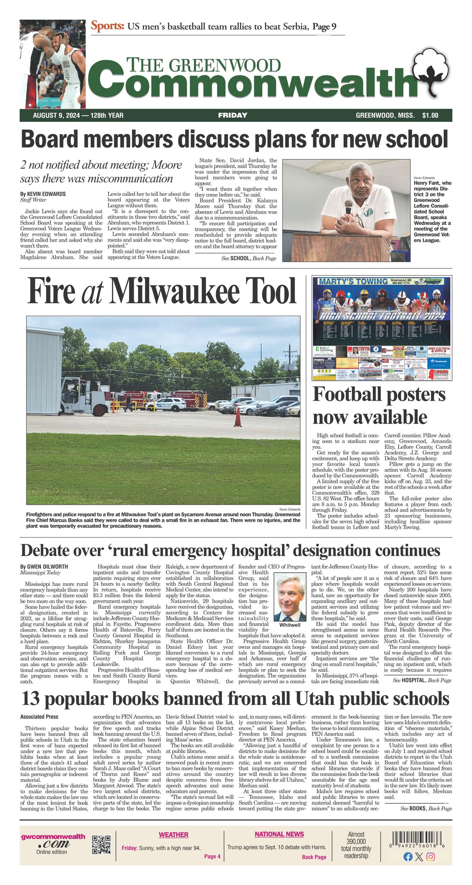 Greenwood Commonwealth Front Page