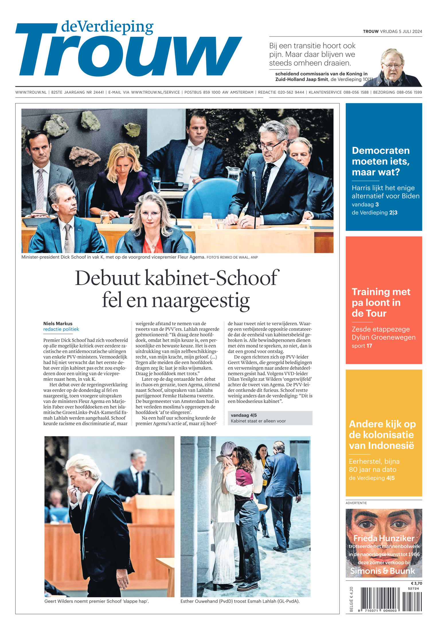Trouw Front Page