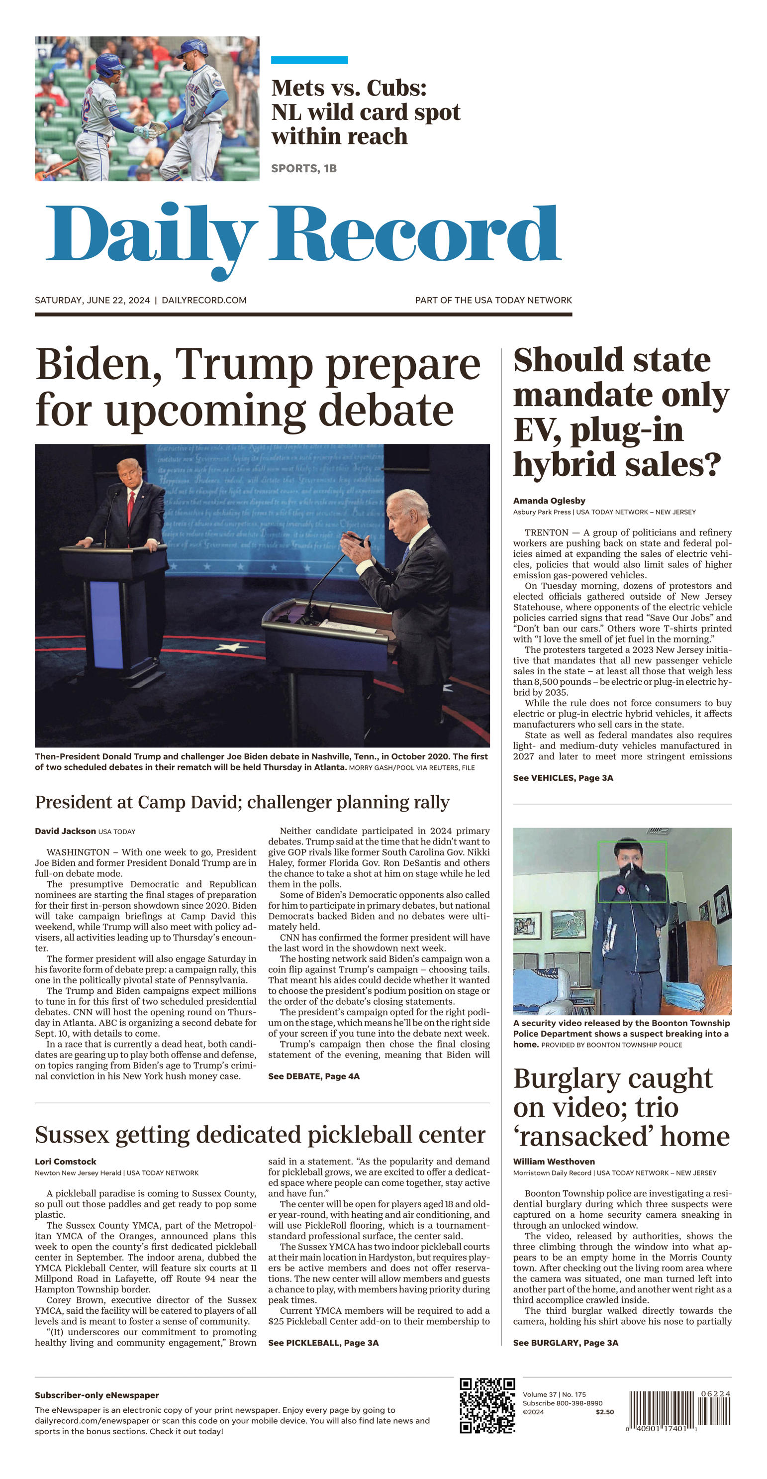 Daily Record Front Page