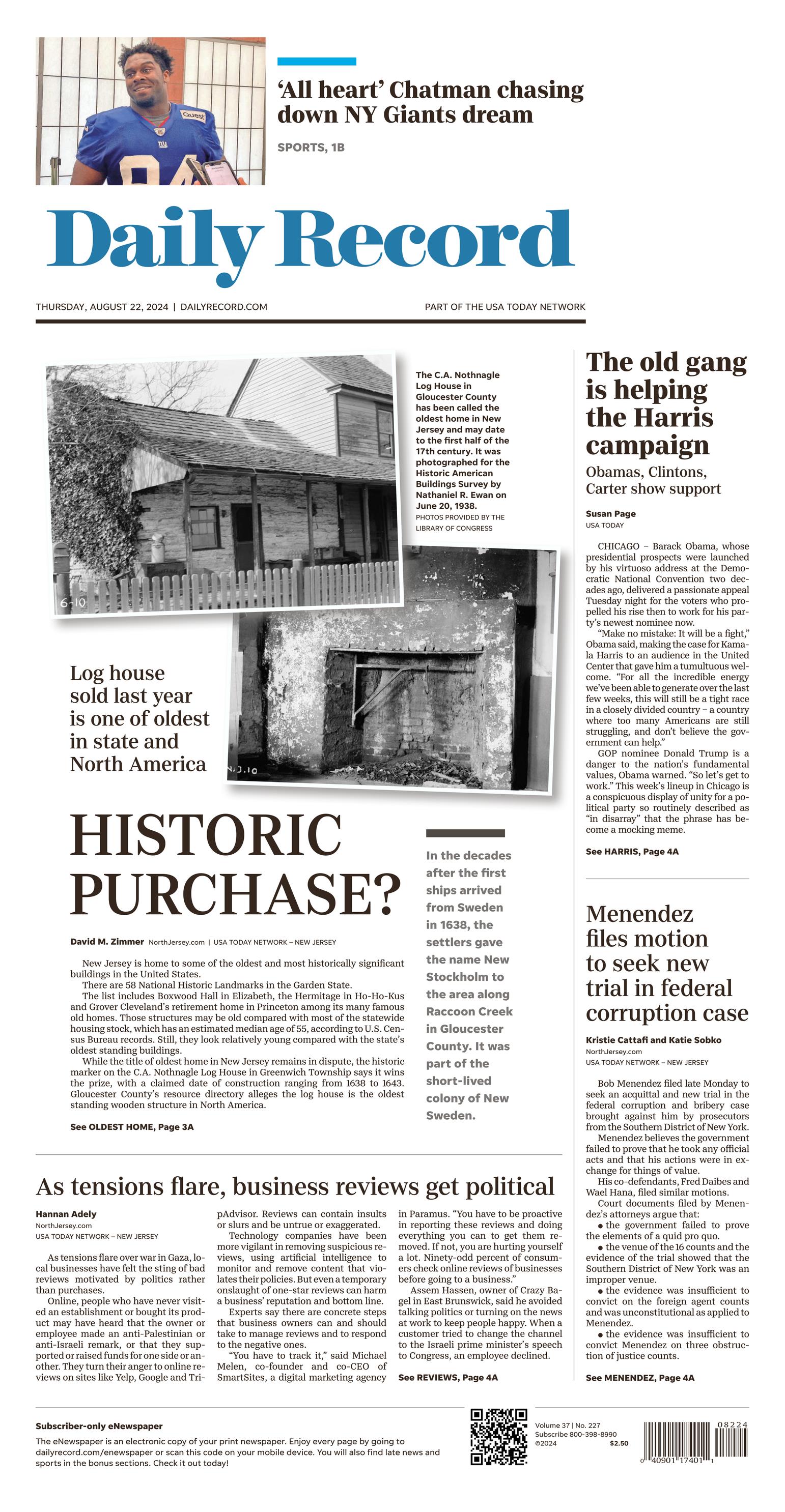 Daily Record Front Page