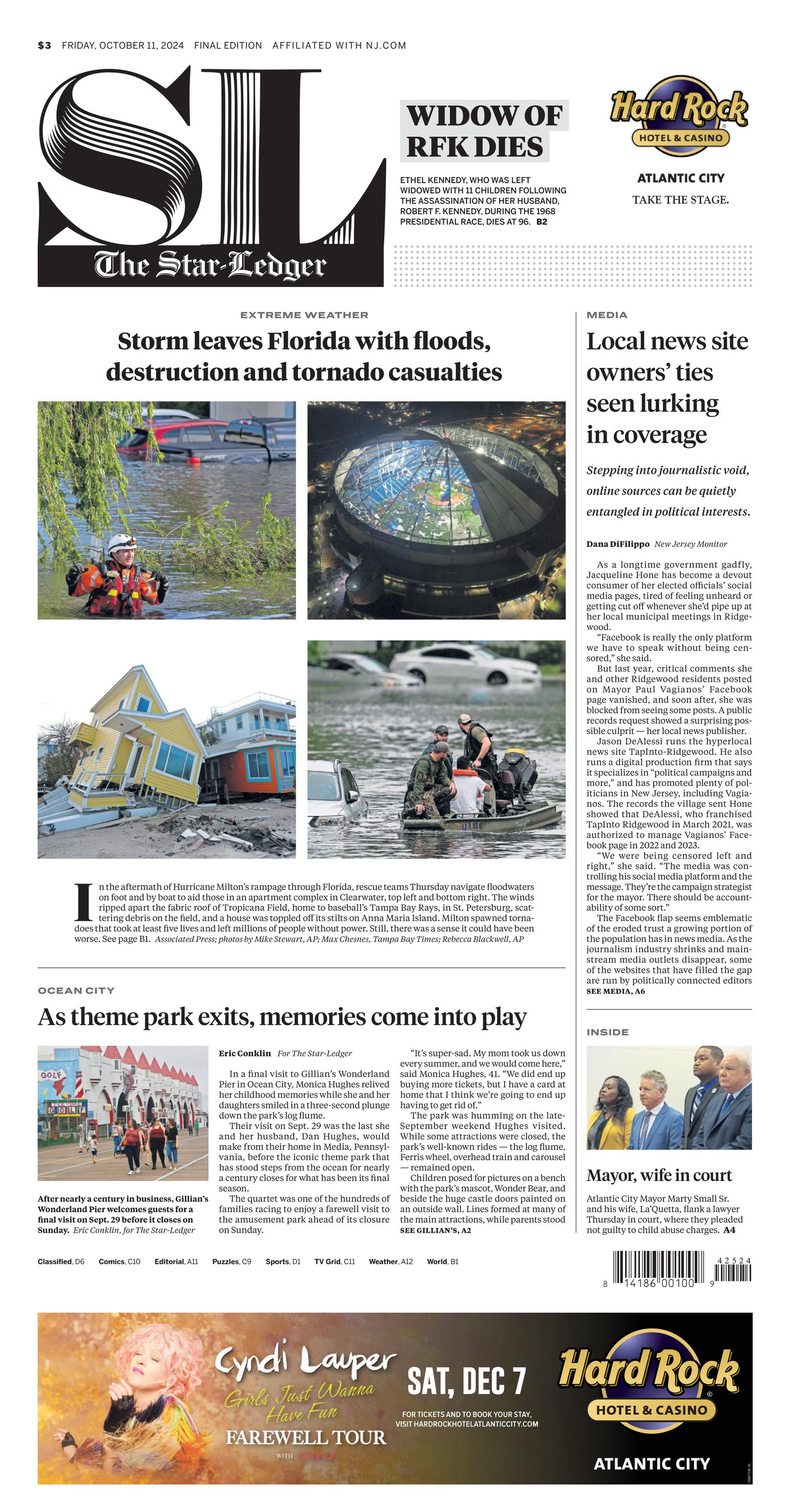 The Star-Ledger Front Page