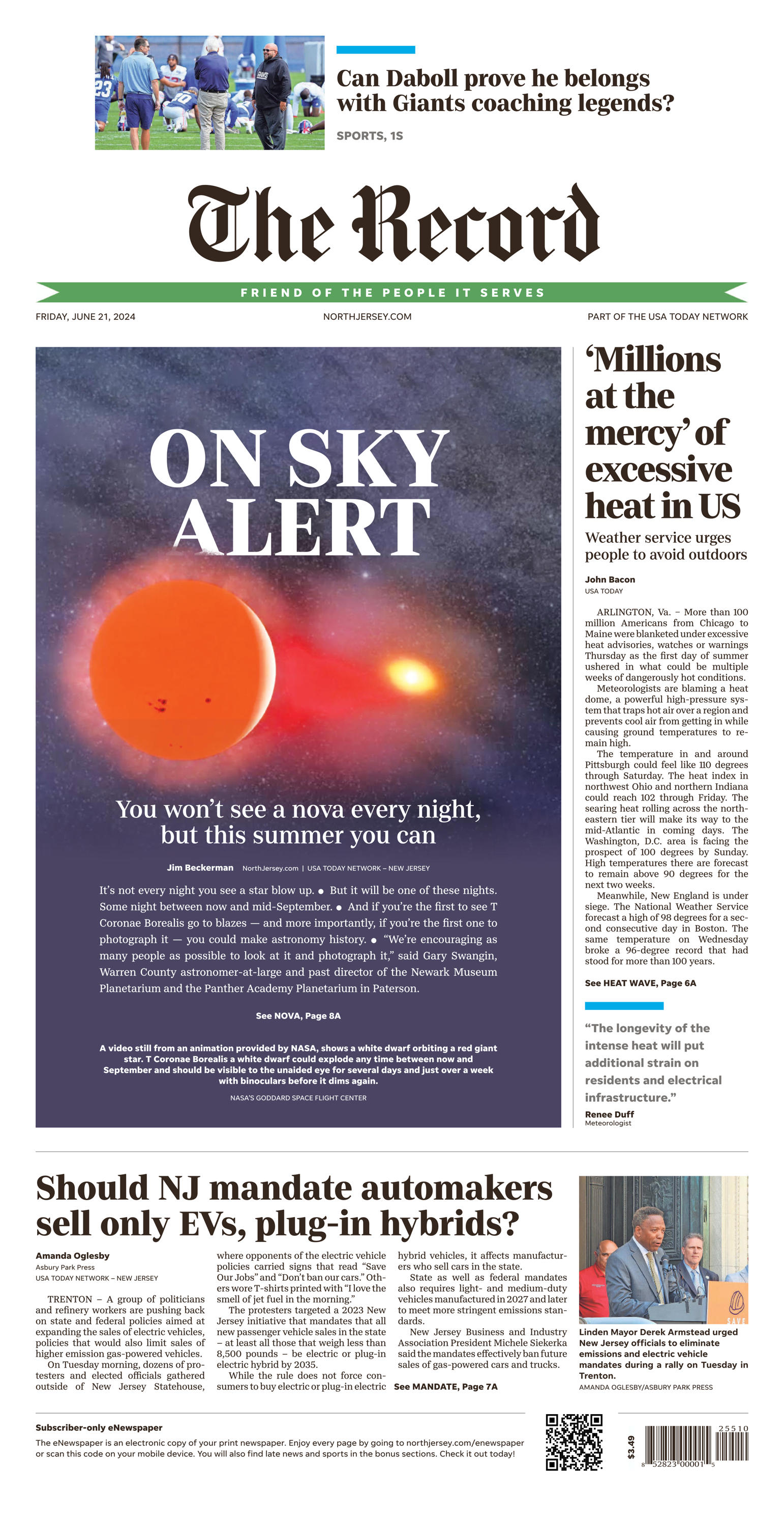 The Record Front Page