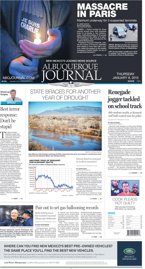 Albuquerque Journal Front Page