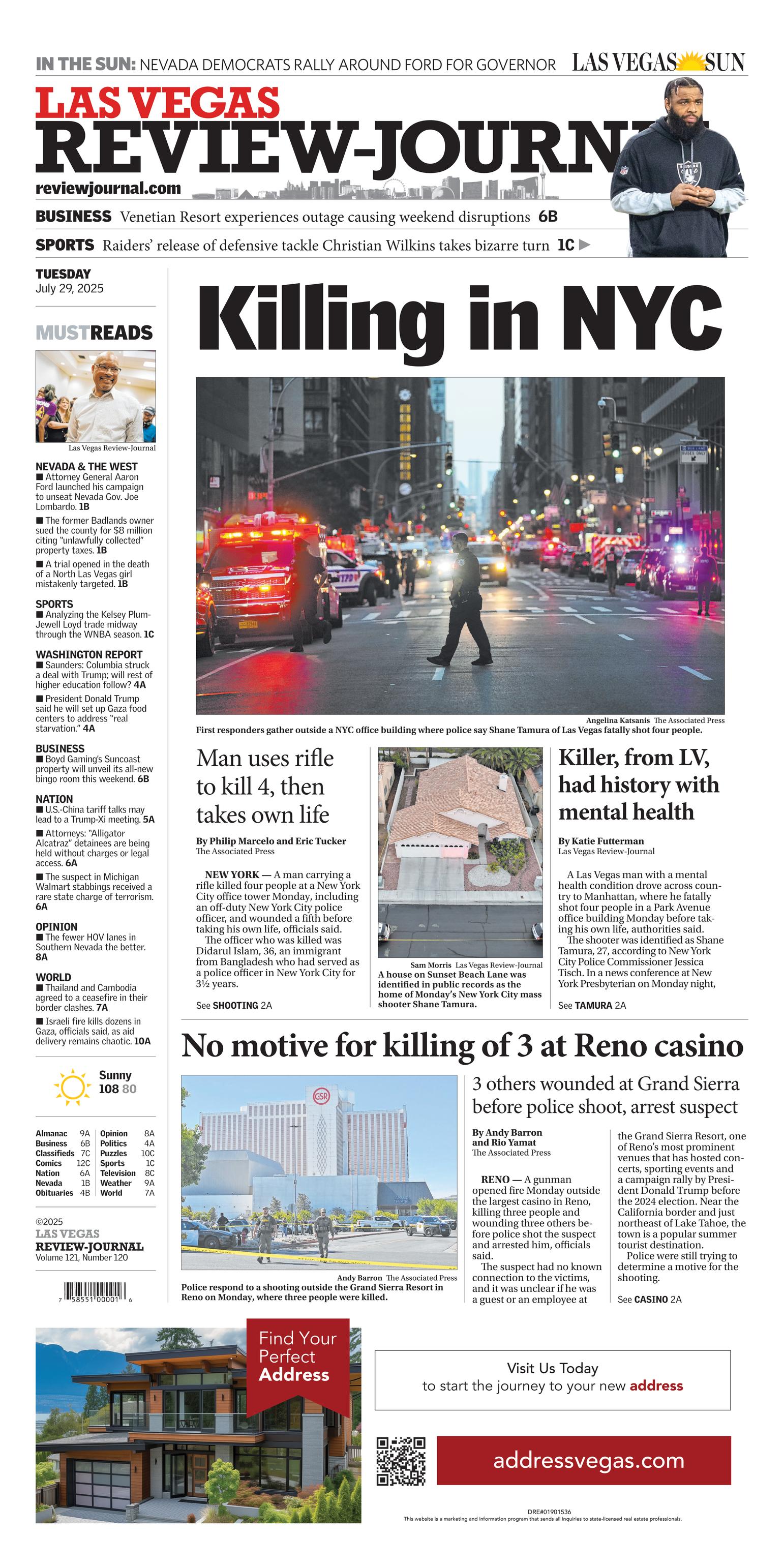 Las Vegas Review-Journal Front Page