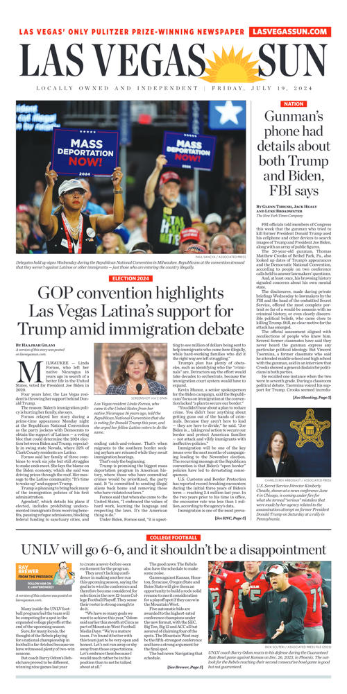 Las Vegas Sun Front Page