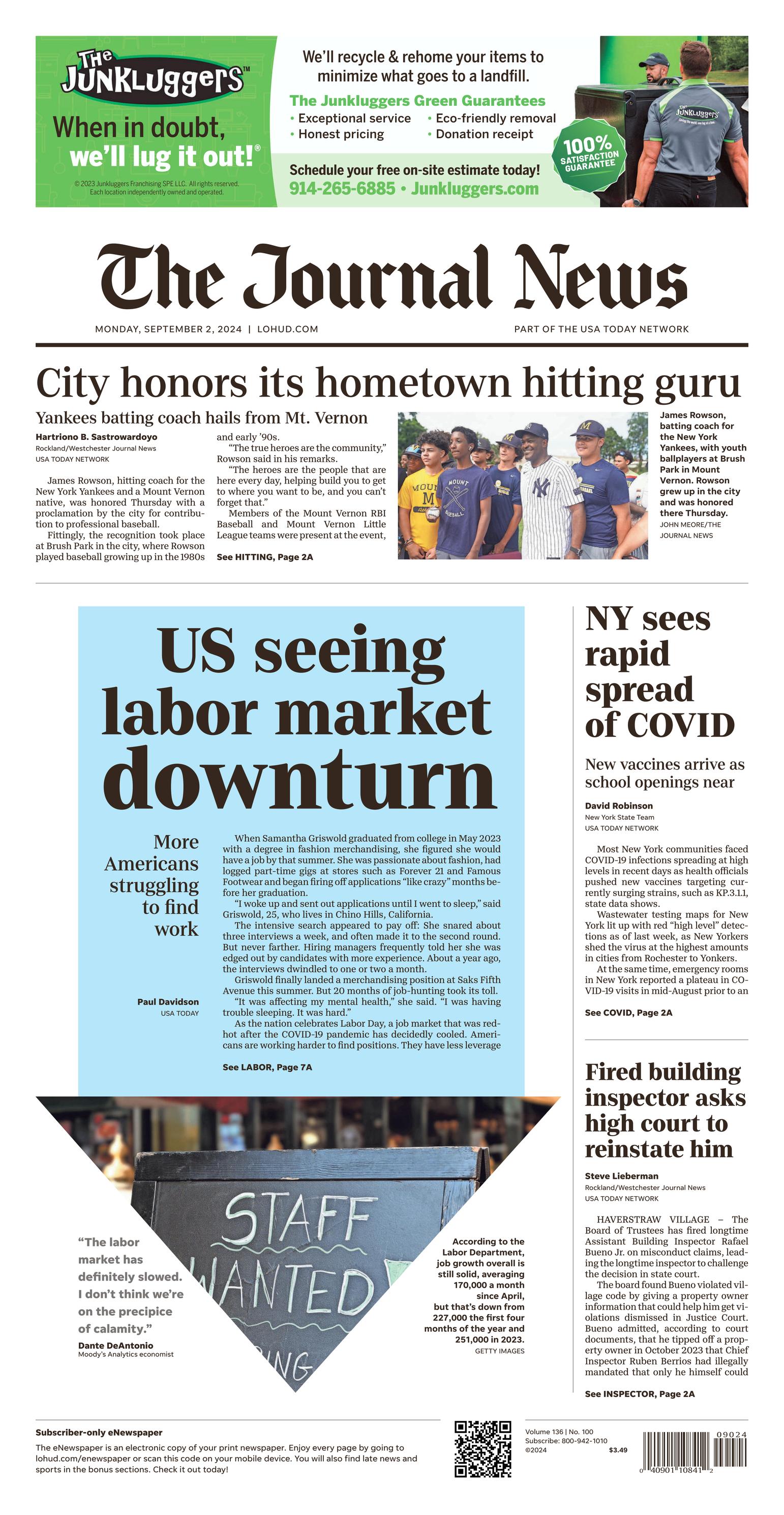 The Journal News Front Page