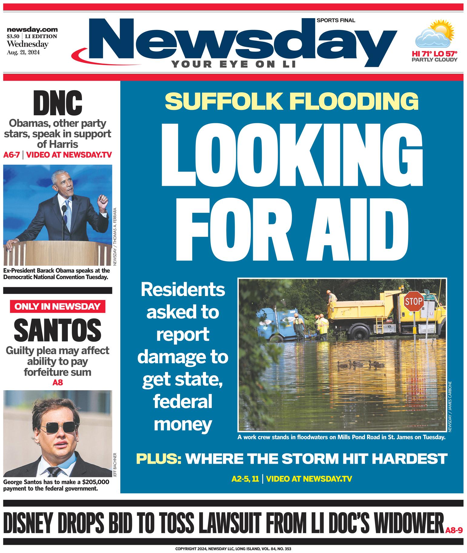 Newsday Front Page