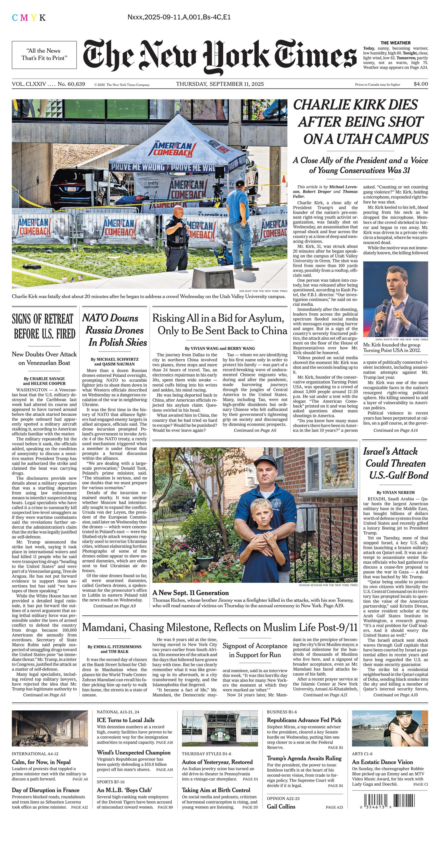 The New York Times Front Page