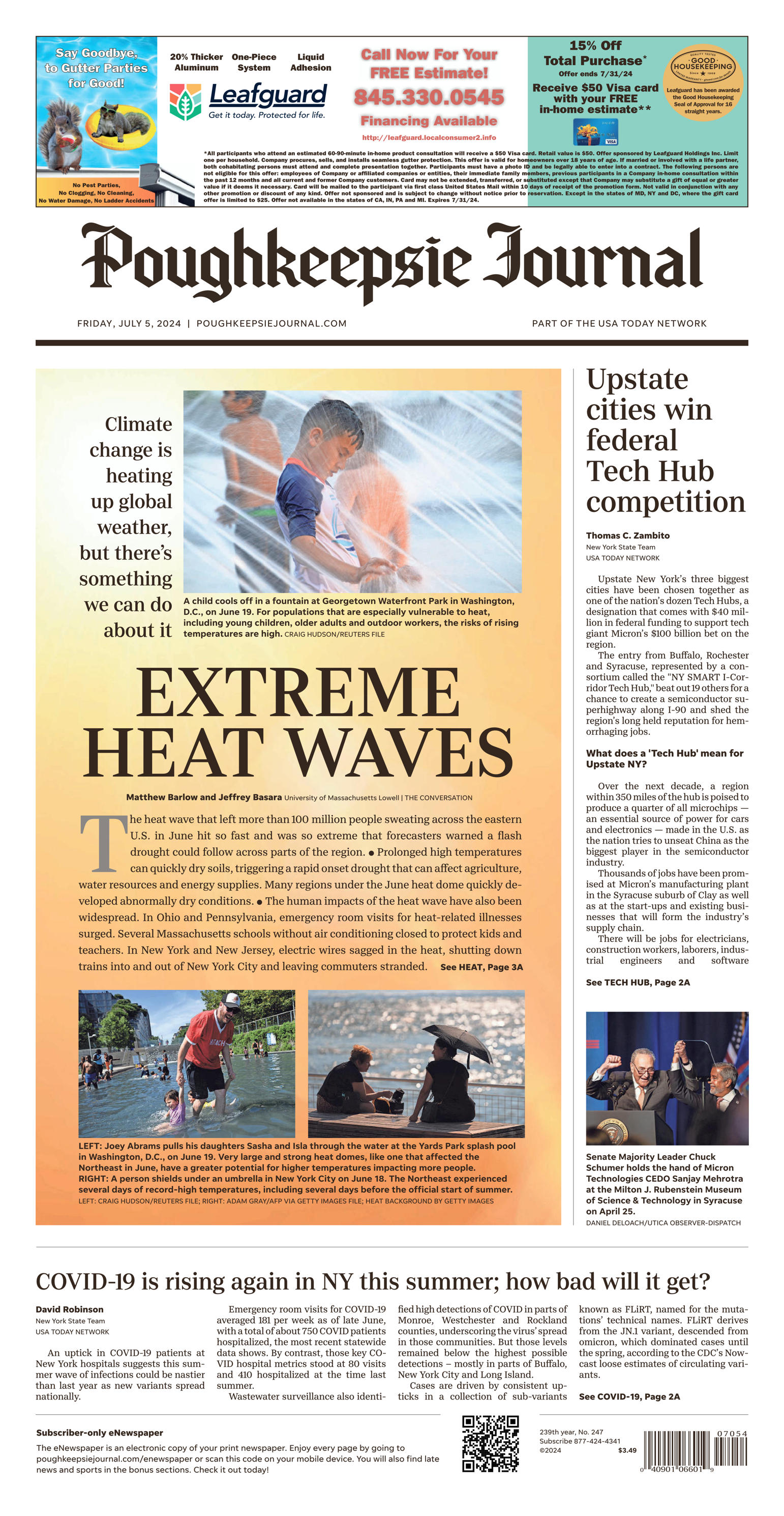 Poughkeepsie Journal Front Page