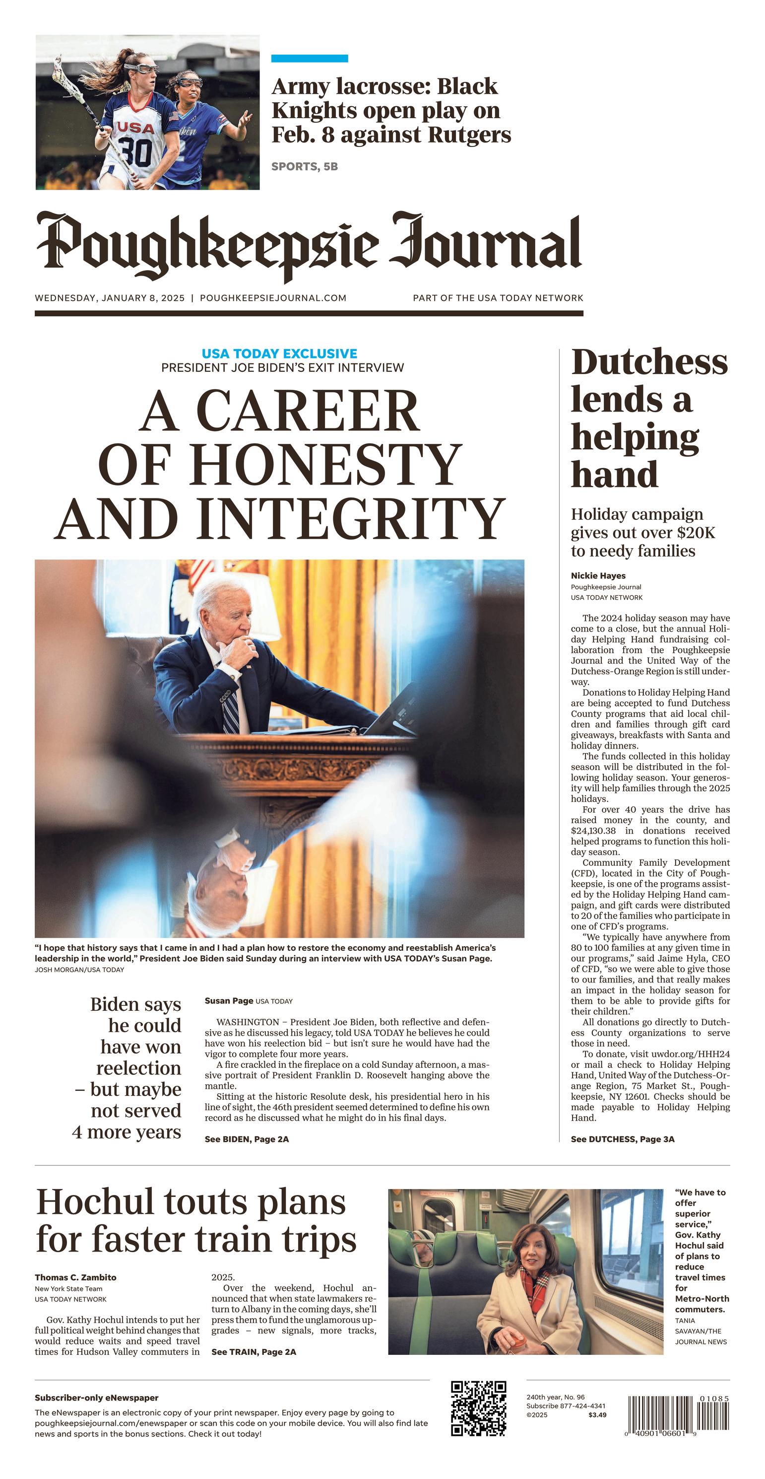 Poughkeepsie Journal Front Page