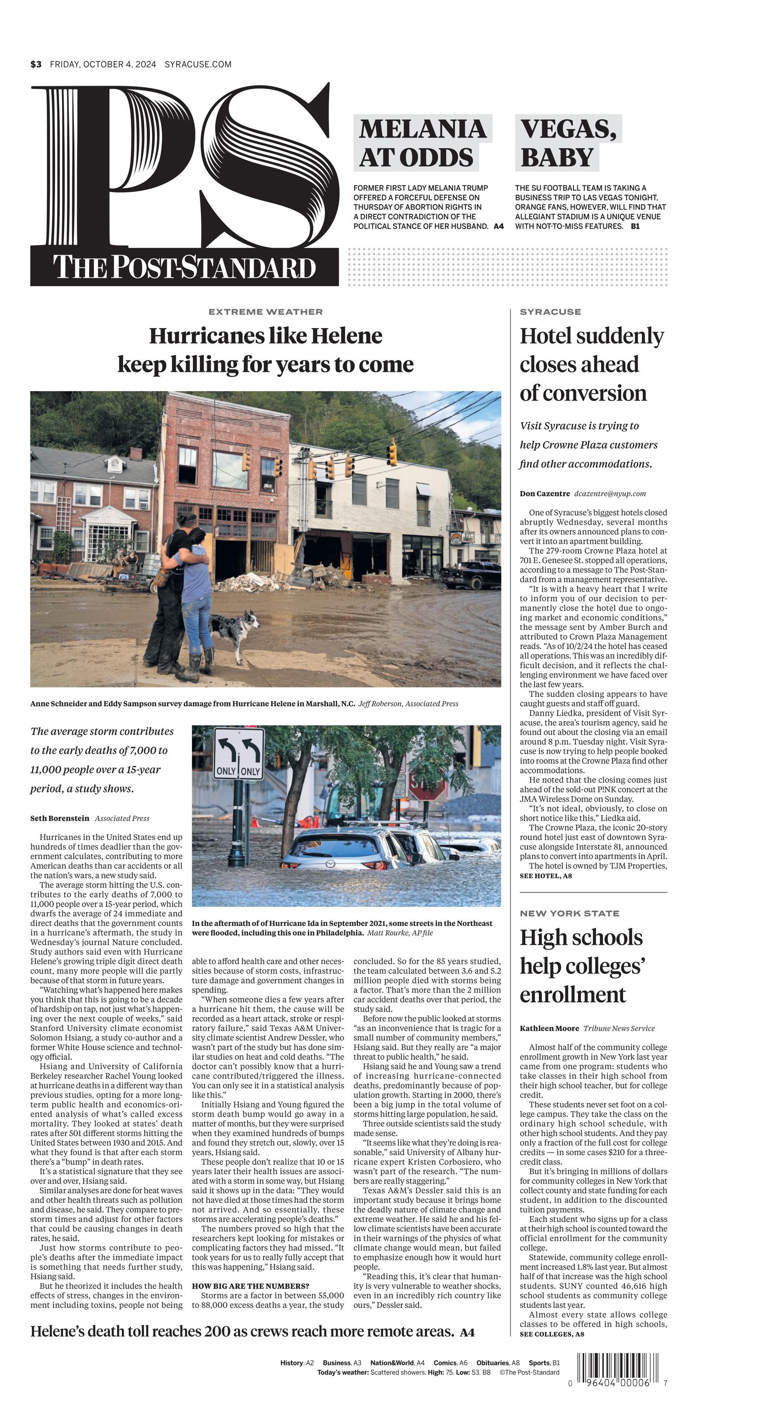 The Post-Standard Front Page