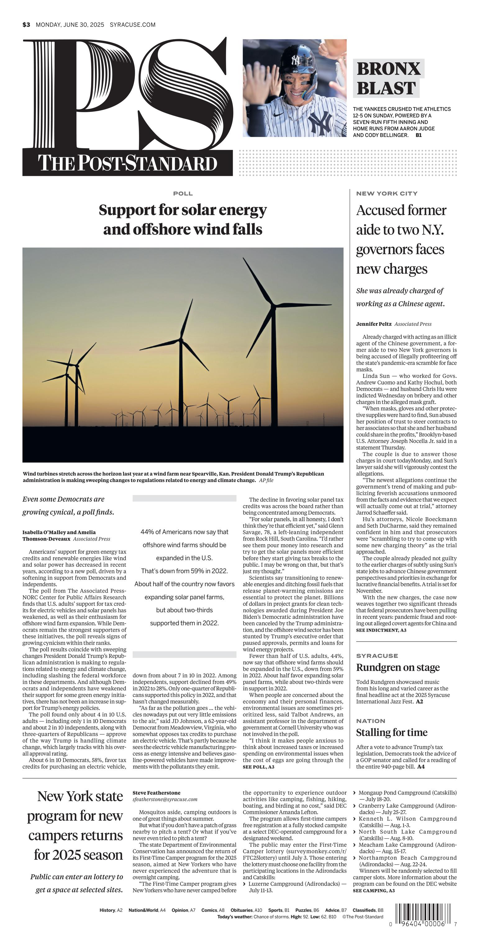 The Post-Standard Front Page