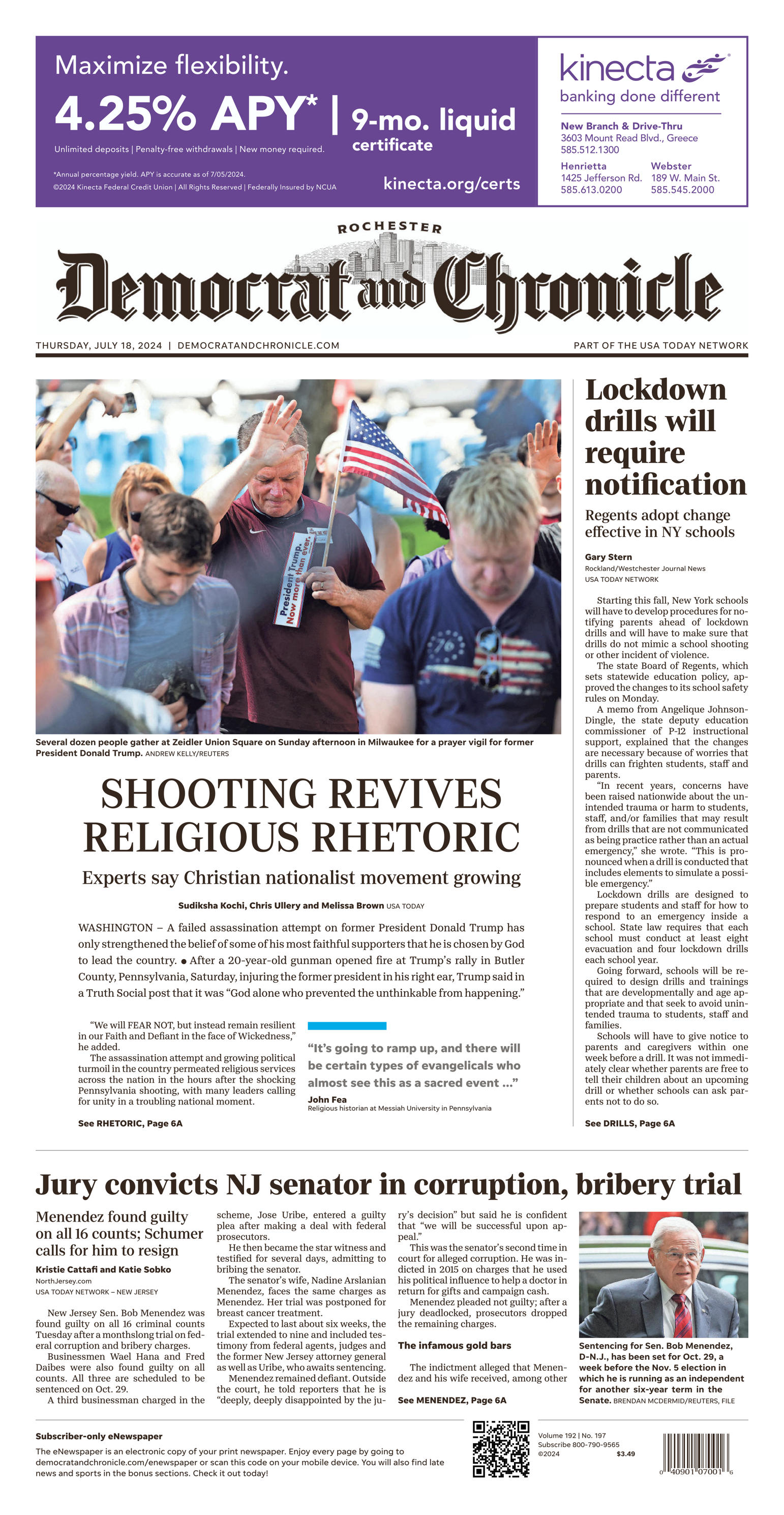 Rochester Democrat And Chronicle Front Page