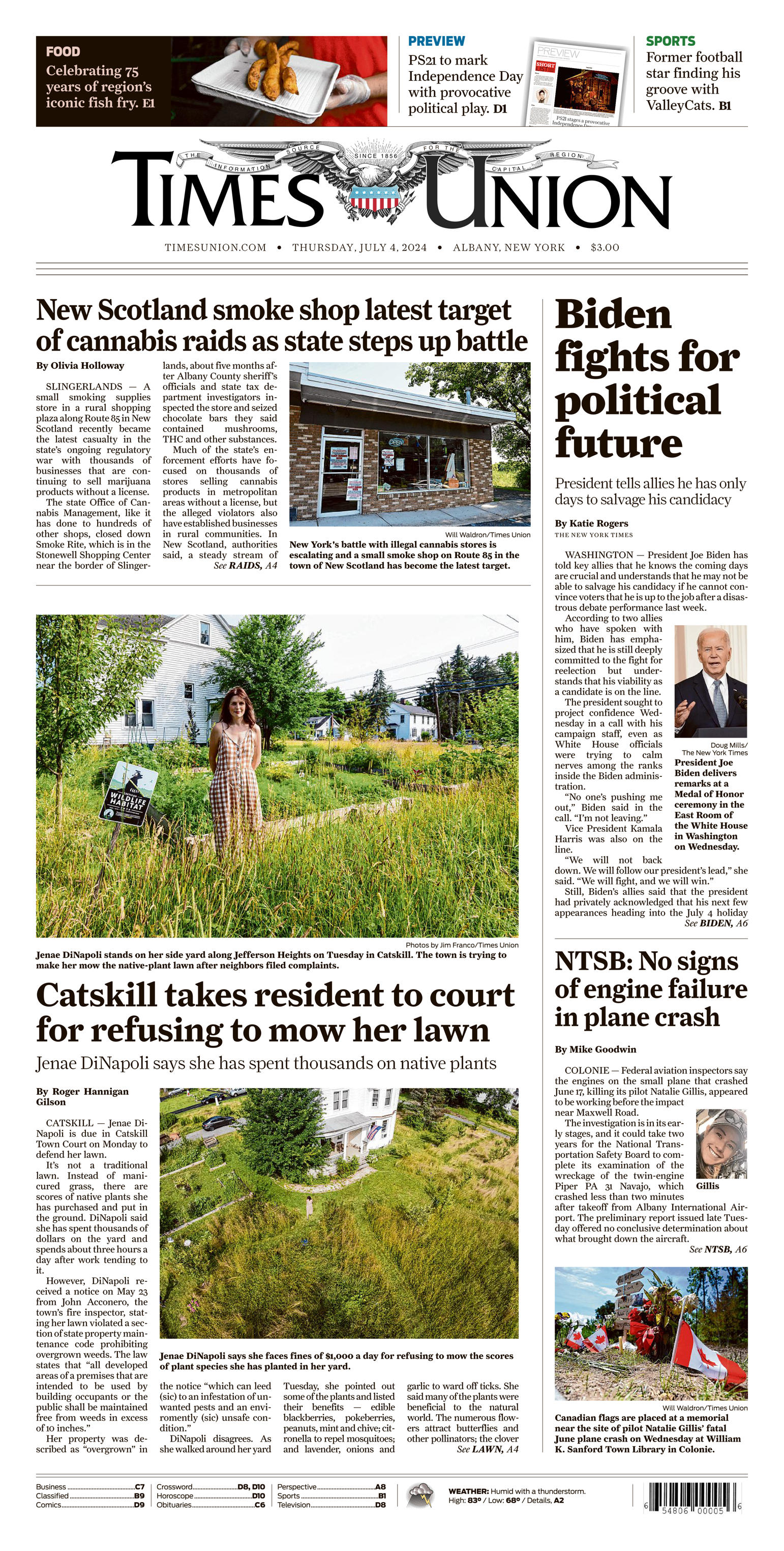 Times Union Front Page