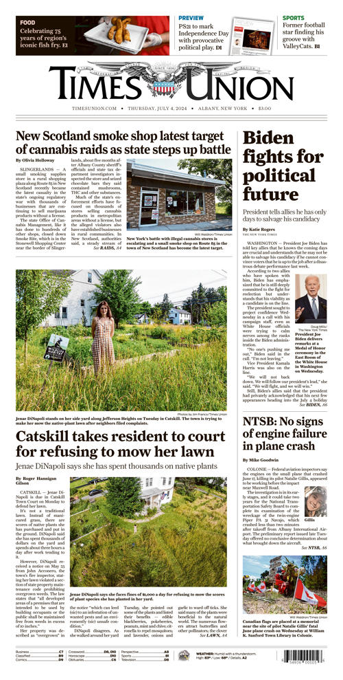 Times Union Front Page