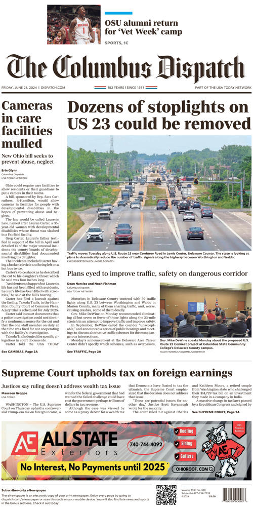 The Columbus Dispatch Front Page