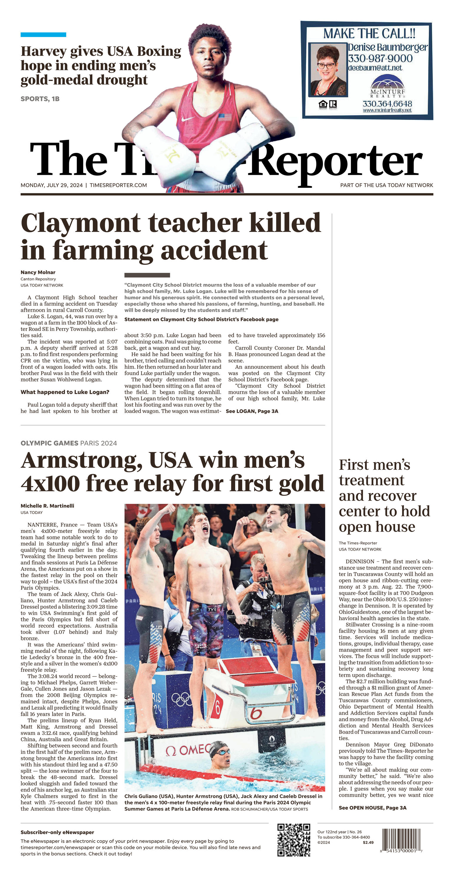 The Times-Reporter Front Page