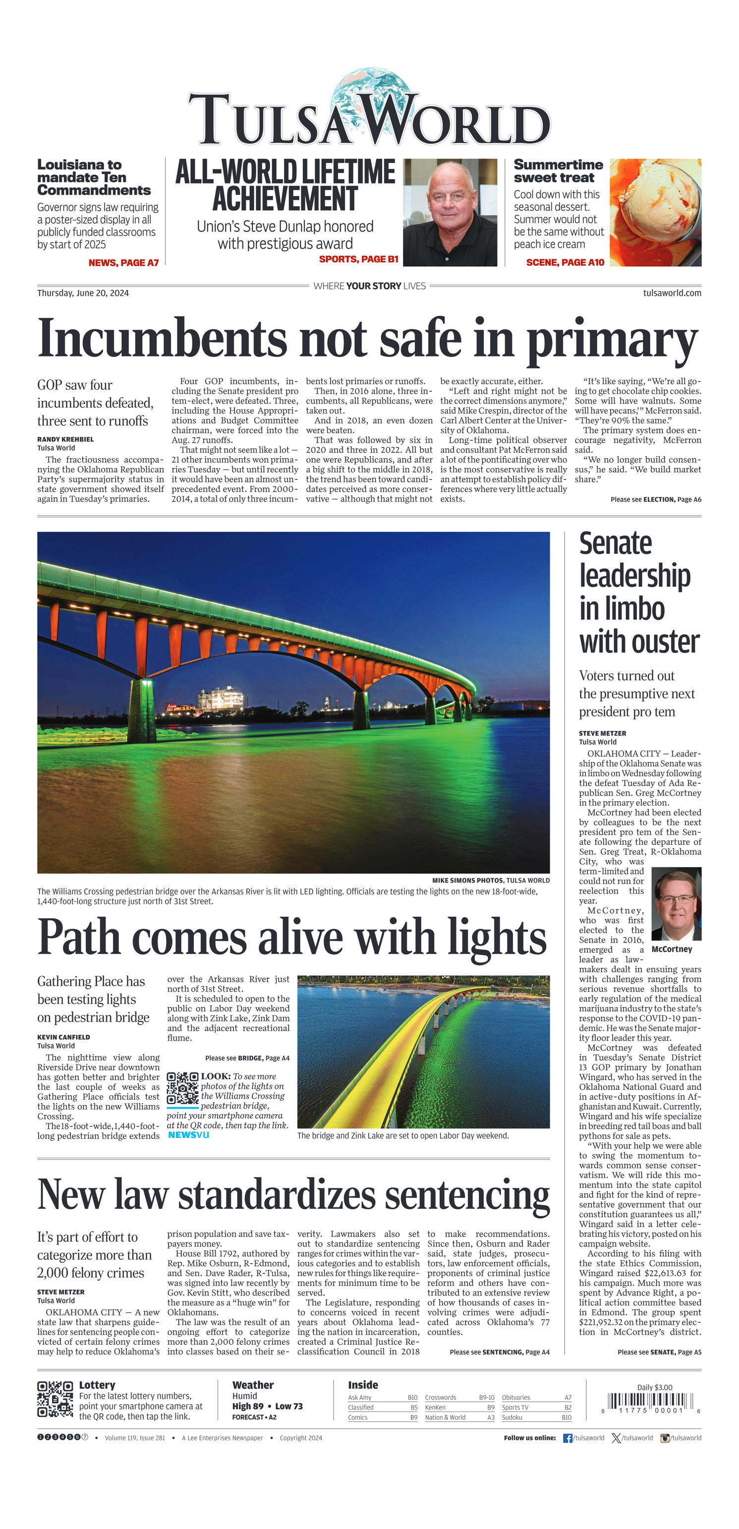 Tulsa World Front Page