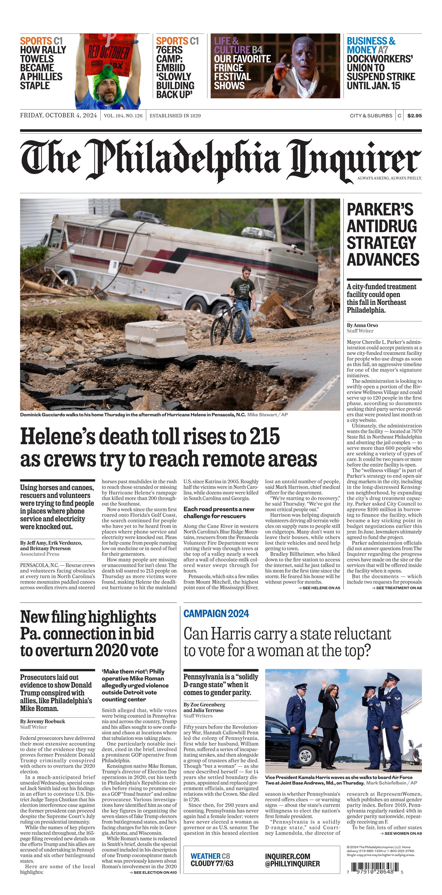 The Philadelphia Inquirer Front Page