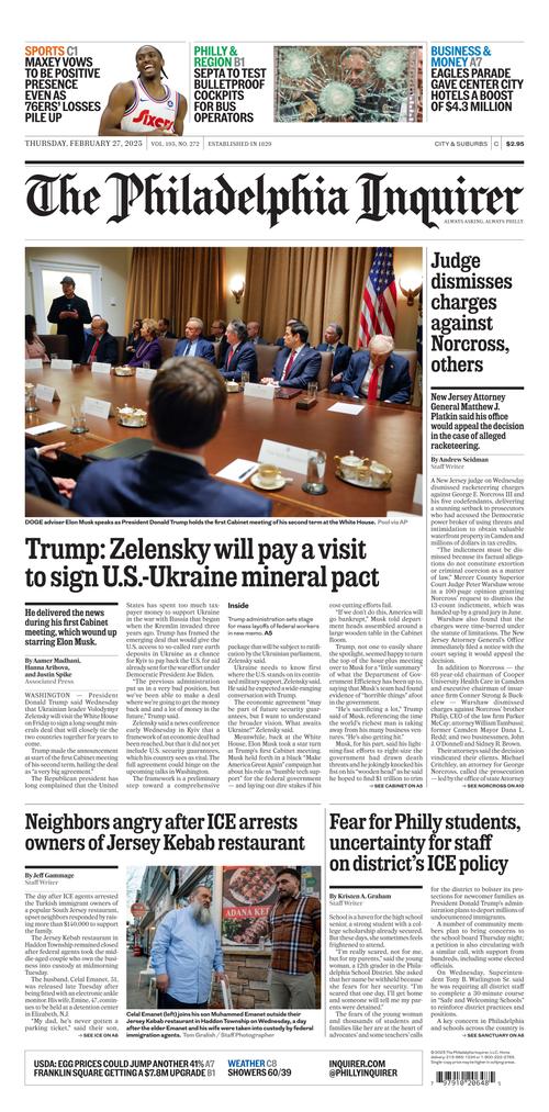 The Philadelphia Inquirer Front Page