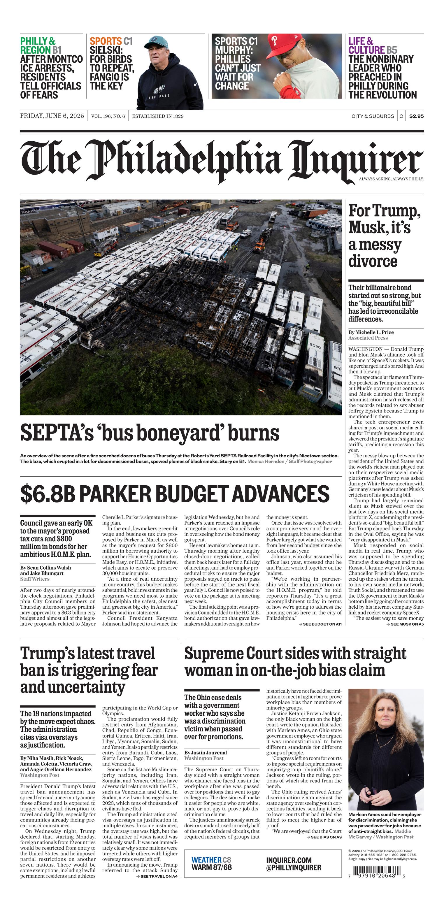 The Philadelphia Inquirer Front Page