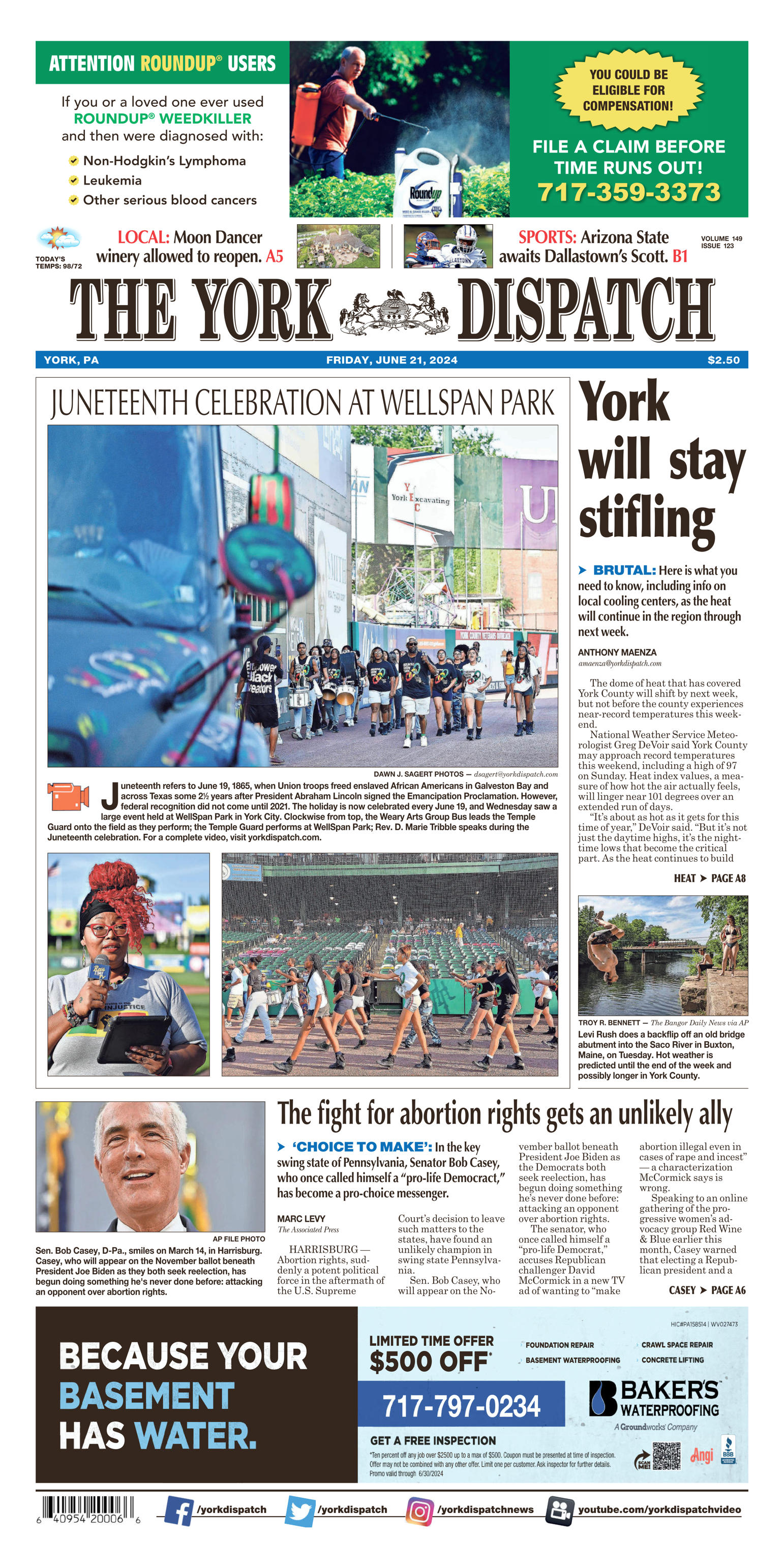 York Dispatch Front Page