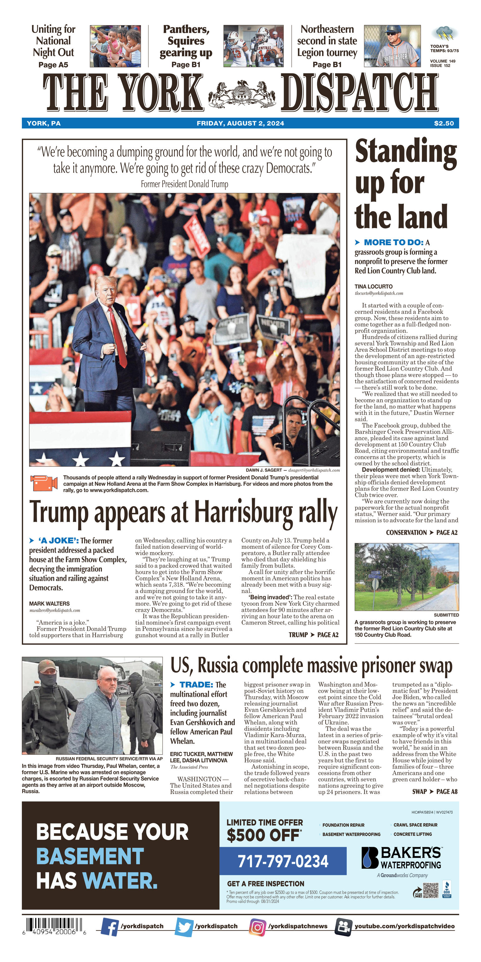 York Dispatch Front Page