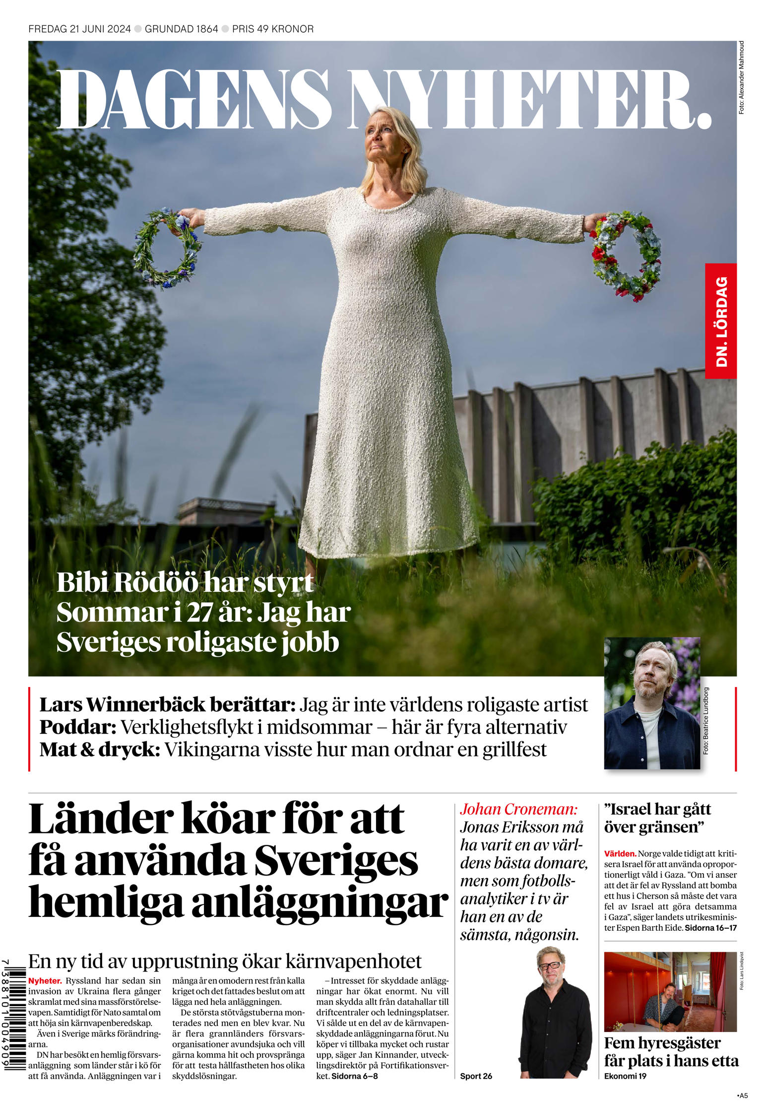 Dagens Nyheter Front Page