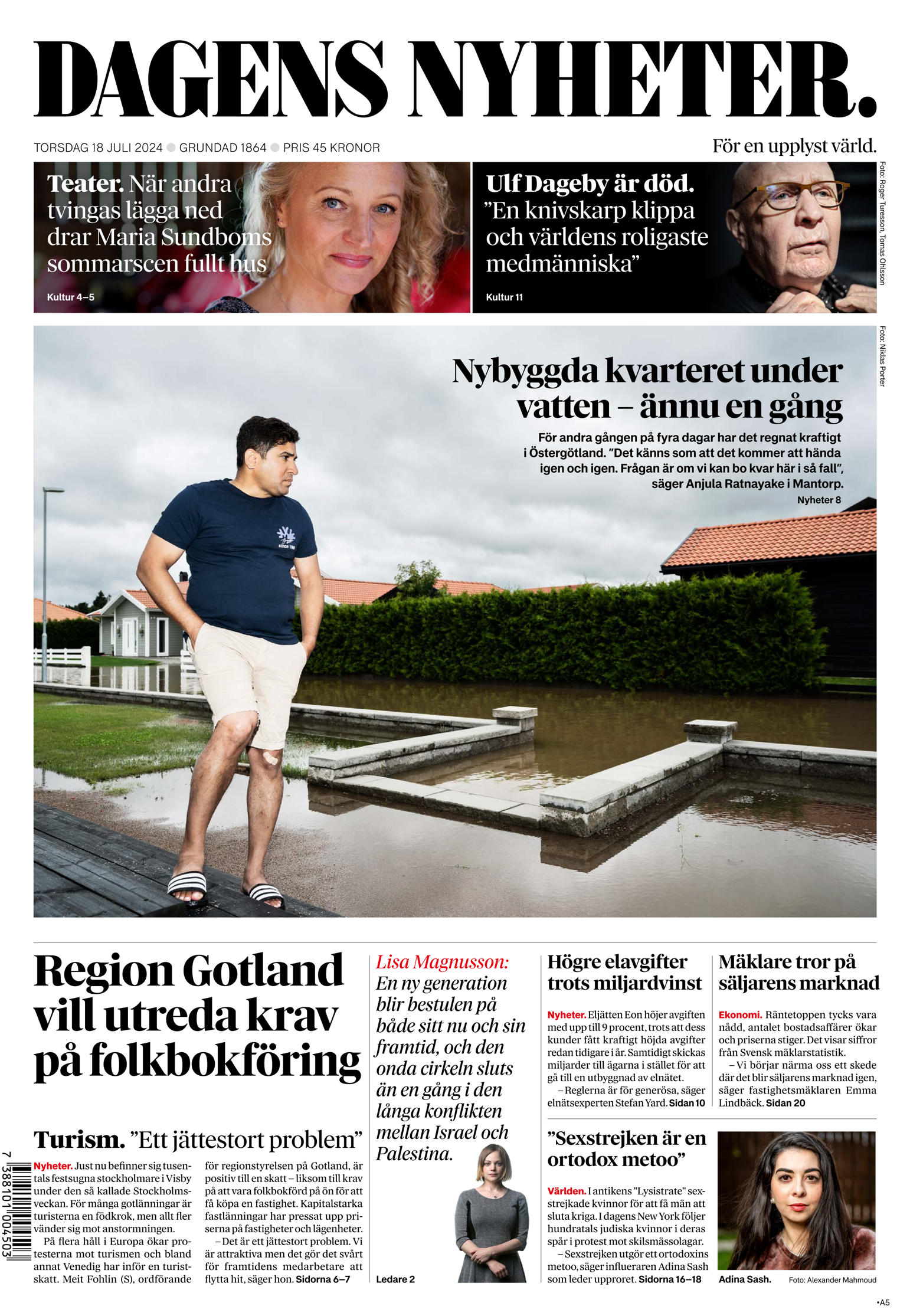 Dagens Nyheter Front Page