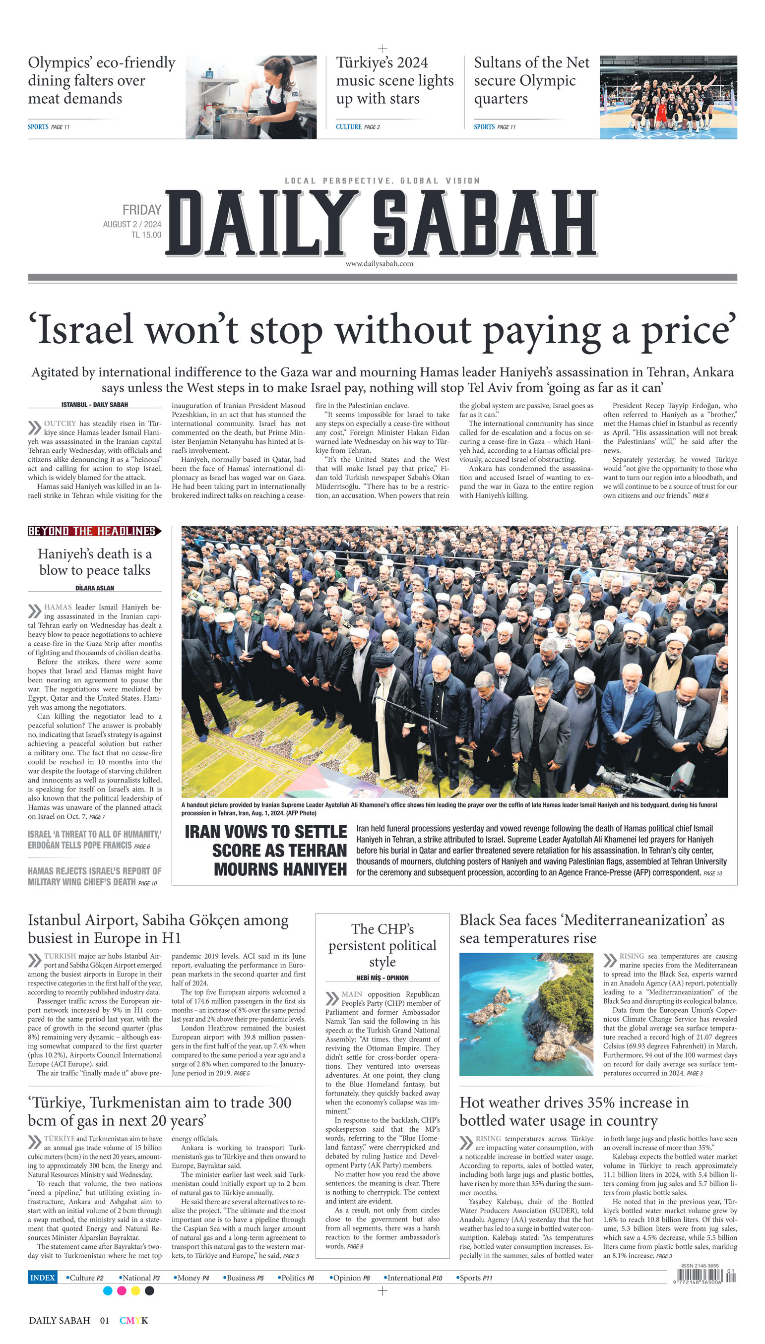 Daily Sabah Front Page