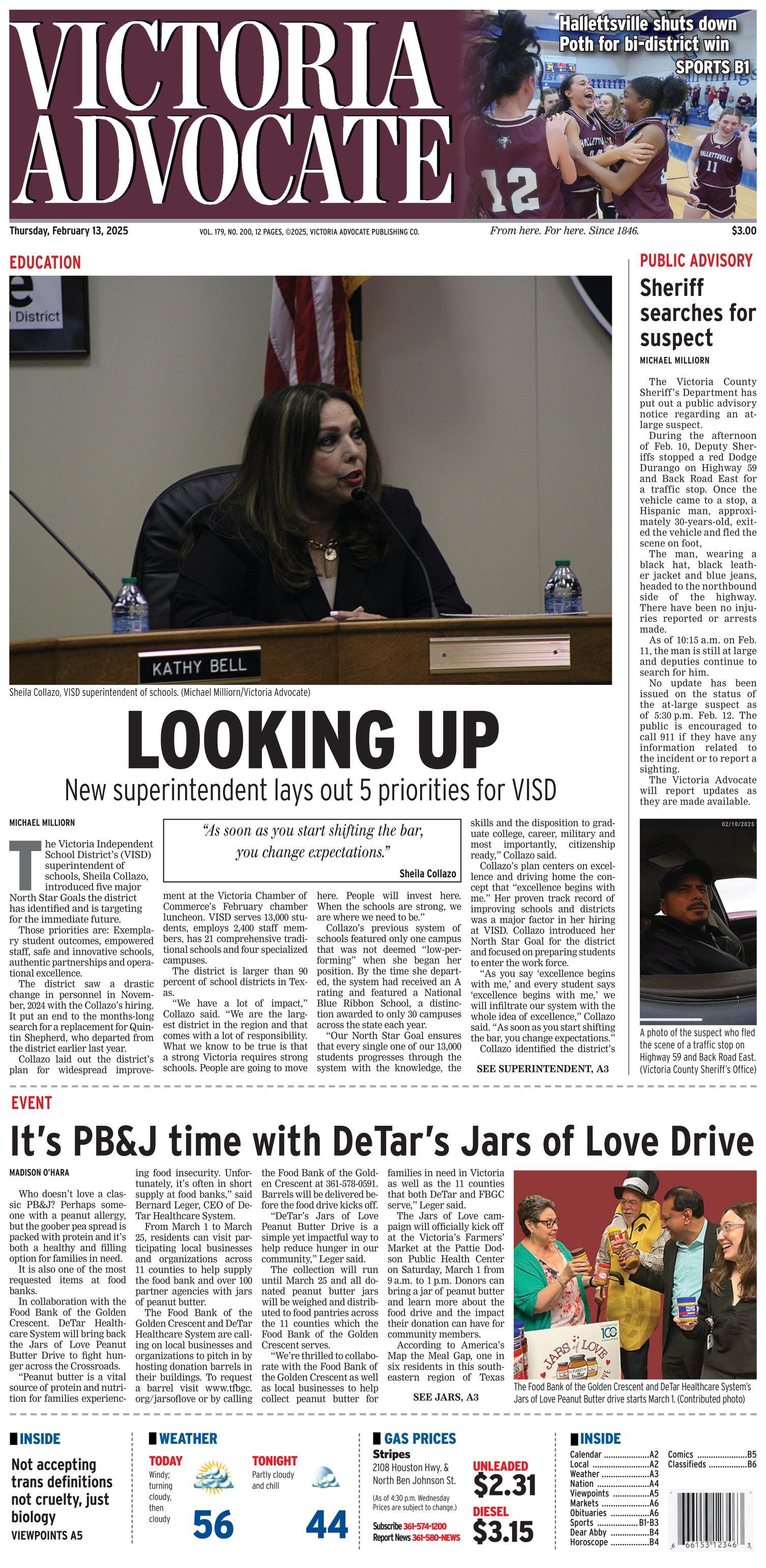 Victoria Advocate Front Page