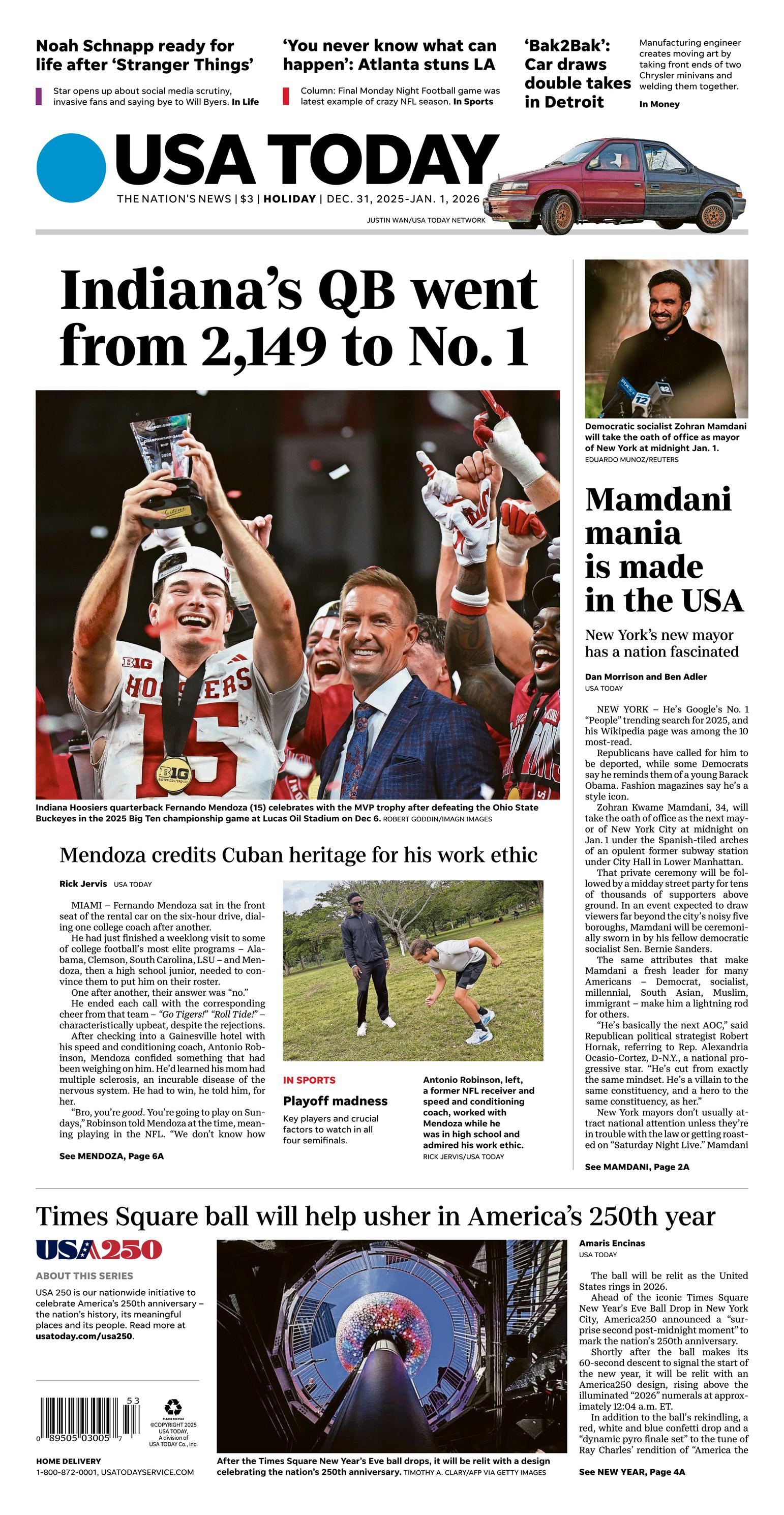 USA Today Front Page