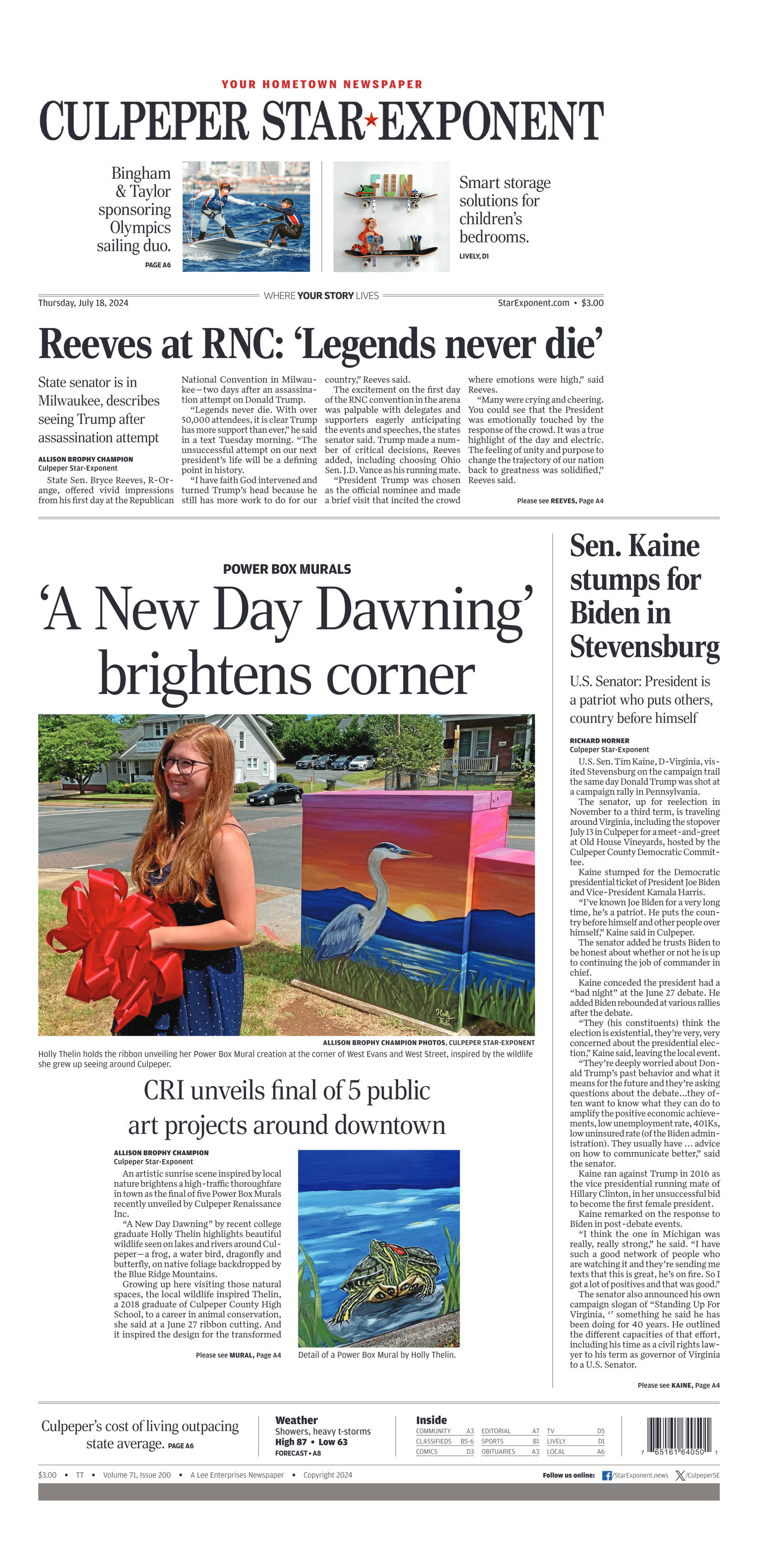 Culpeper Star-Exponent Front Page