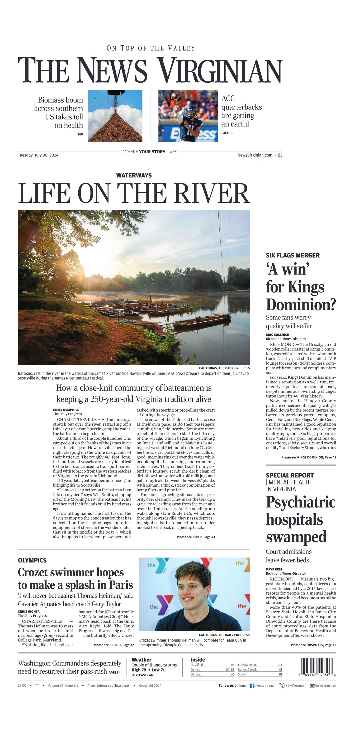 The News Virginian Front Page