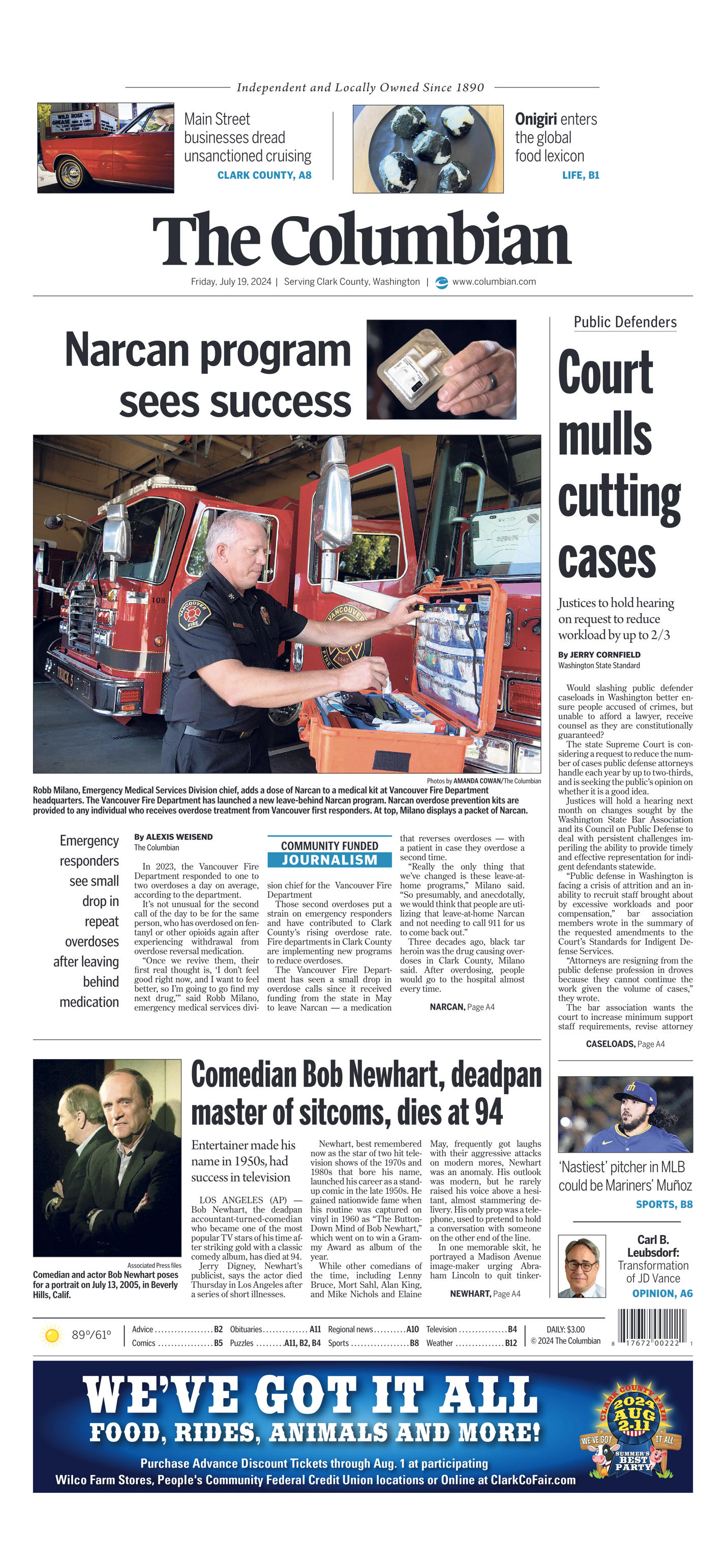 The Columbian Front Page