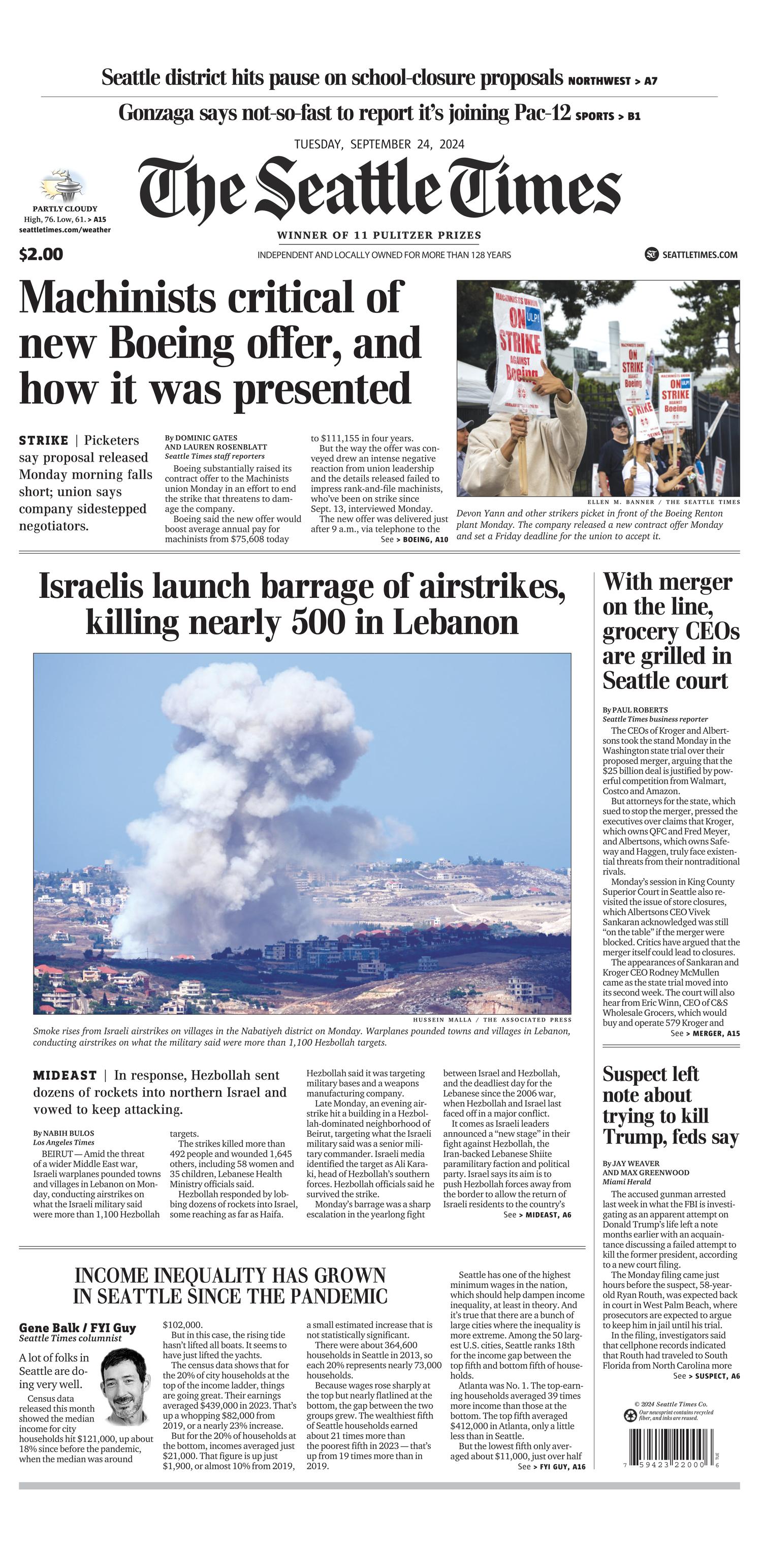 The Seattle Times Front Page