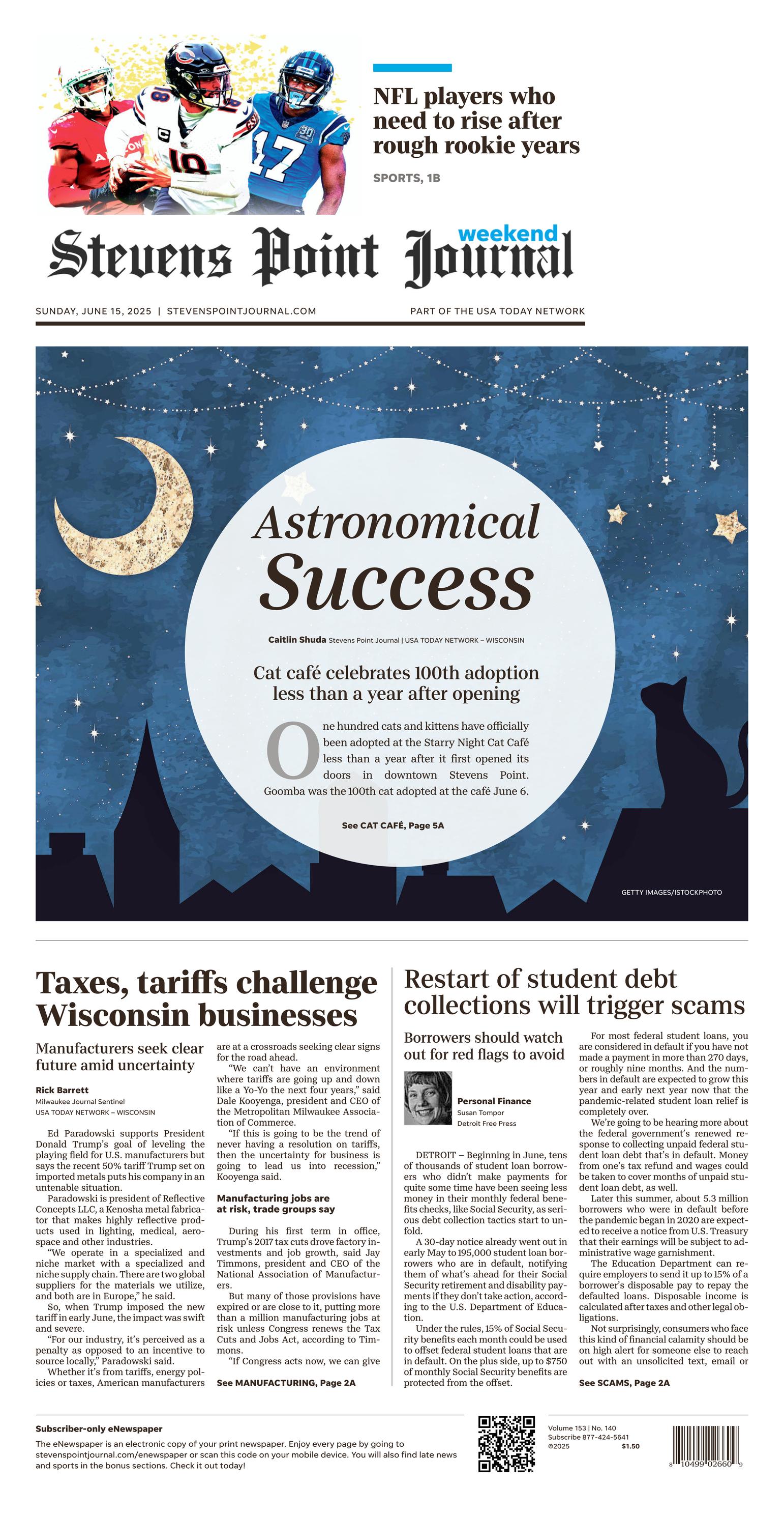 Stevens Point Journal Front Page